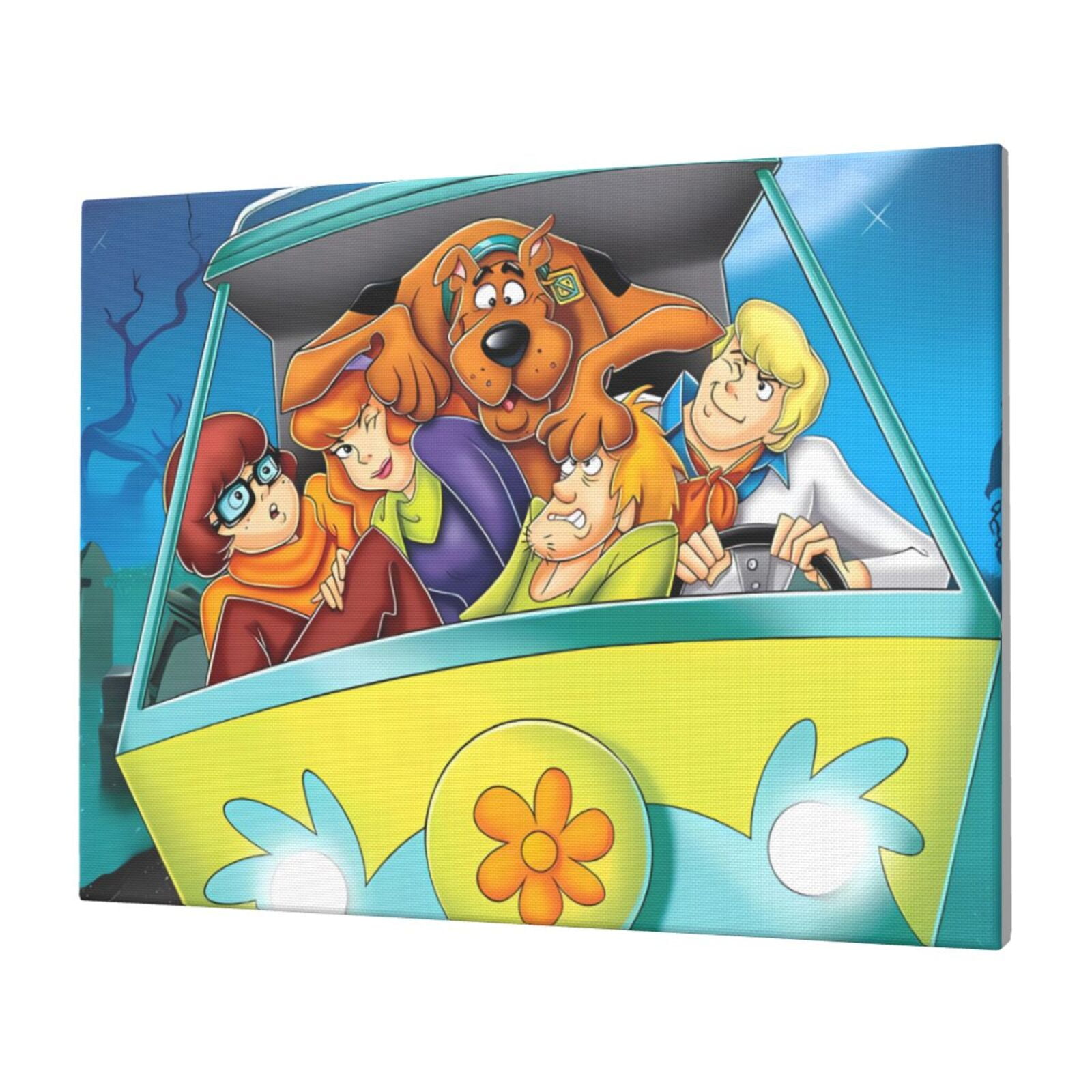 Saiise Scooby-Doo Frameless Canvas Wall Art - Contemporary Abstract ...