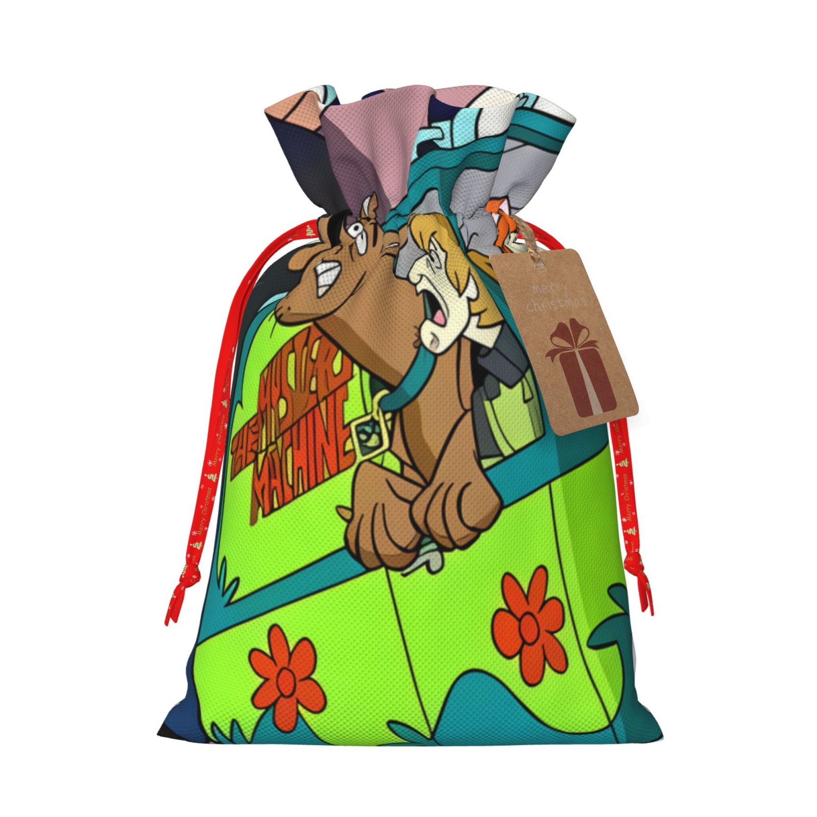 Saiise Scooby-Doo Print Christmas Drawstring Bags Xmas Bags Linen Treat ...