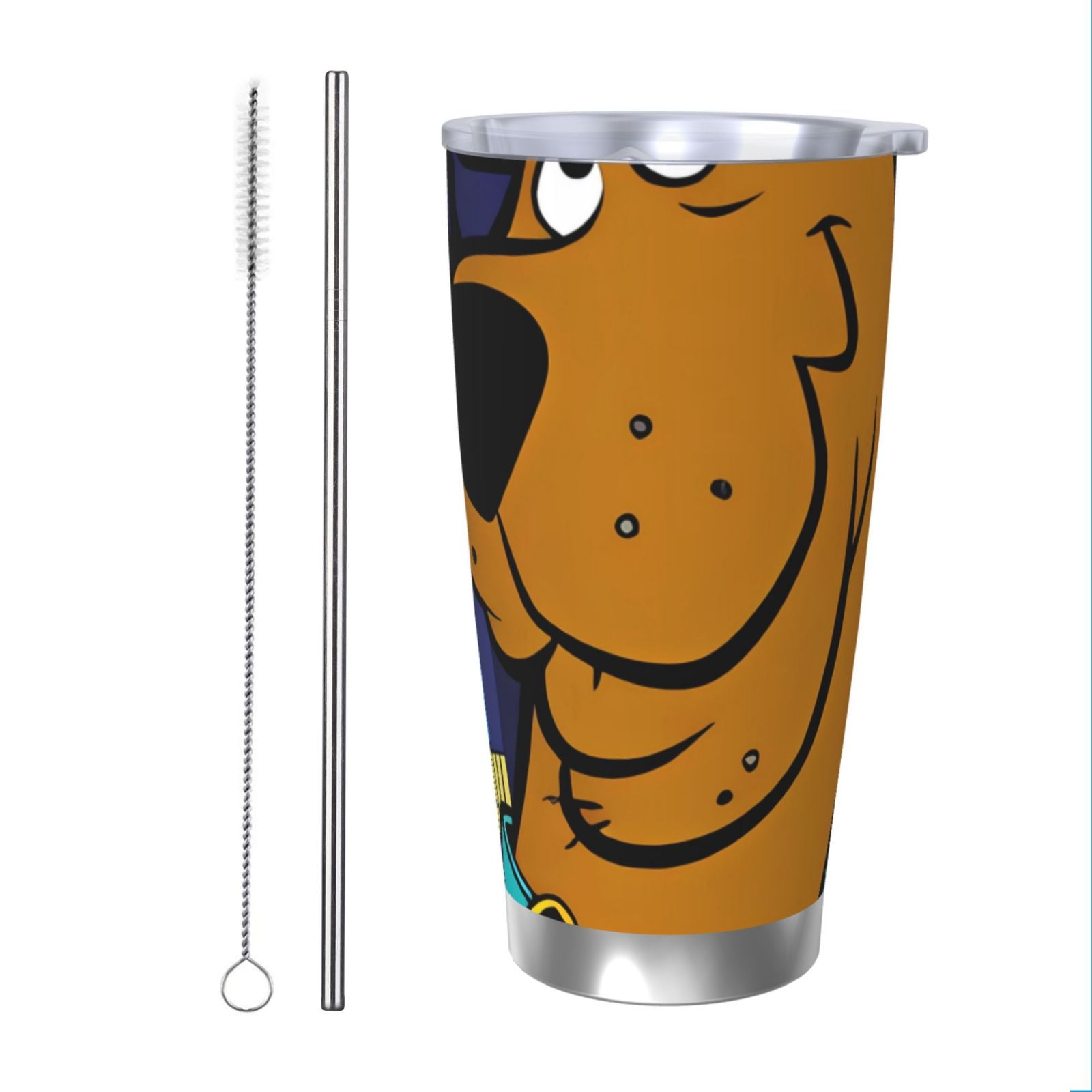 Saiise Scooby-Doo Print Tumbler 20 Oz Stainless Steel Vacuum Insulated with Straw Coffee Cup for ...