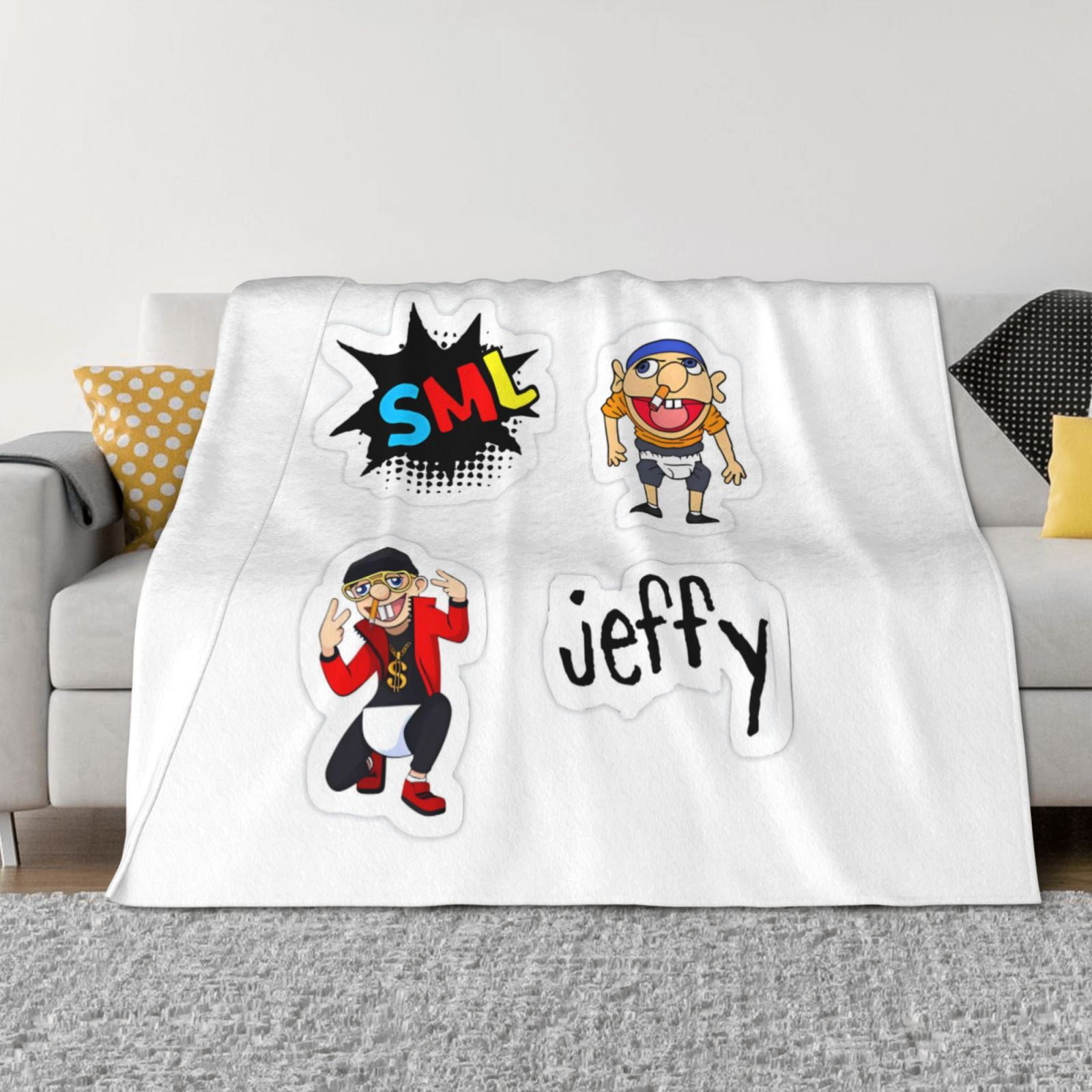 Saiise Sml Jeffy Bg Throw Blanket 80"x60" ,Soft Lightweight Cozy All ...