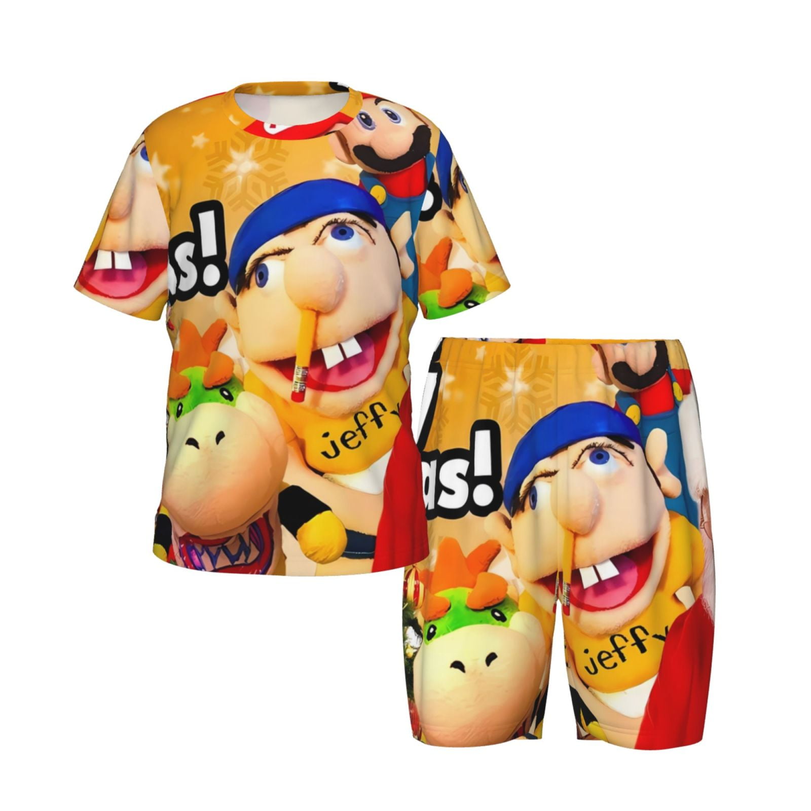 Saiise Sml Jeffy J 2-Piece Cozy Pamas For Little/Big Childern Short ...