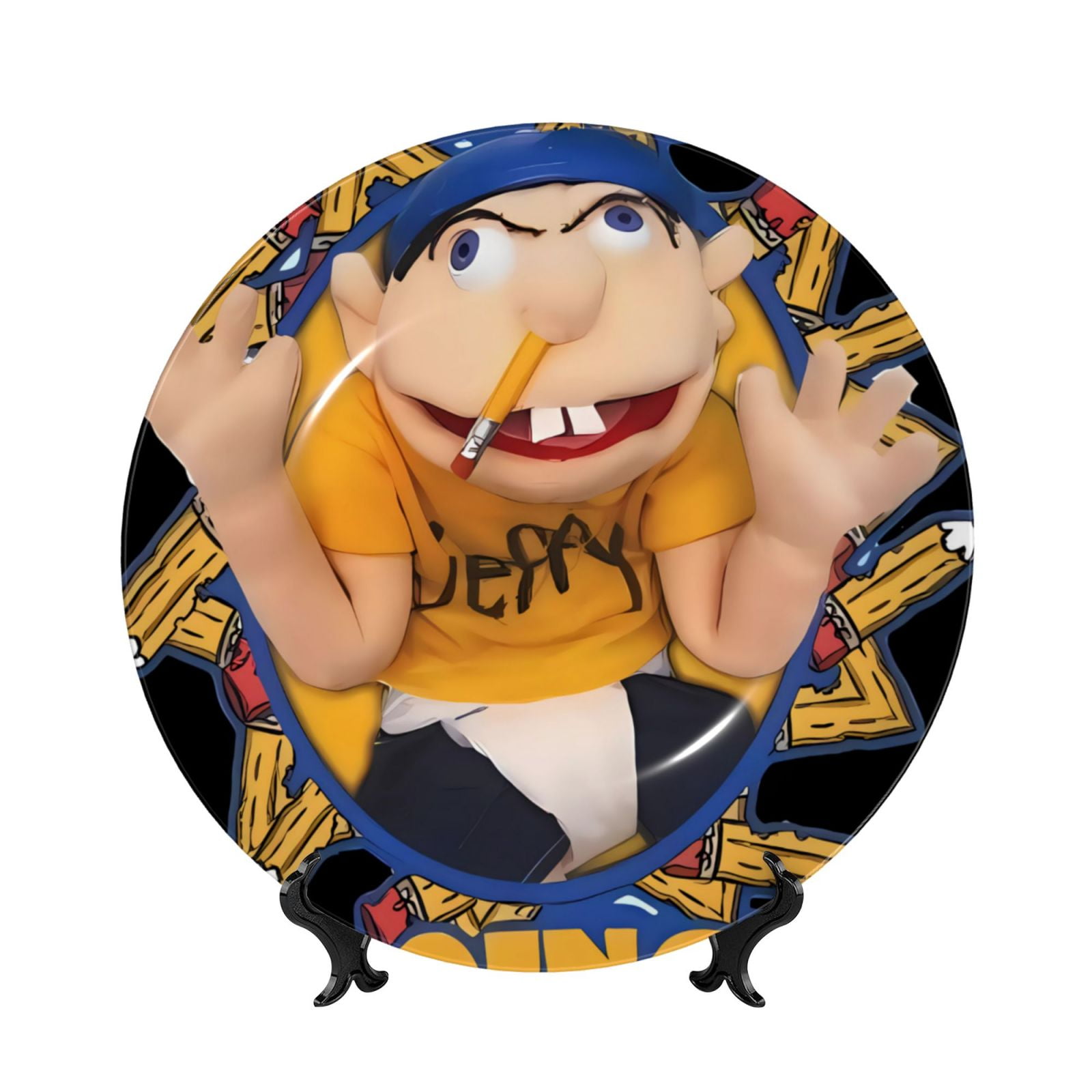 Saiise Sml Jeffy Print Bone China Decorative Plate Ceramic Decorative ...