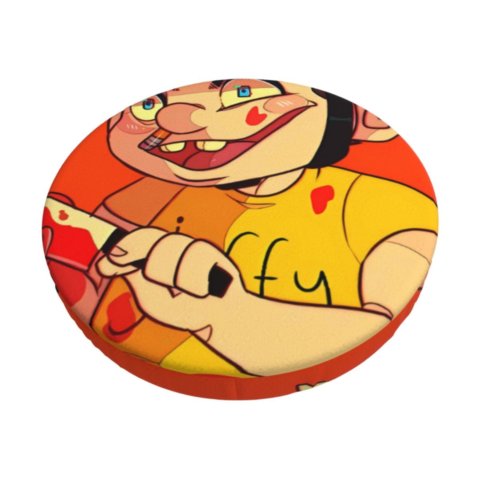 Saiise Sml Jeffy Print Round Bar Stool Covers,Washable Elastic Stool ...