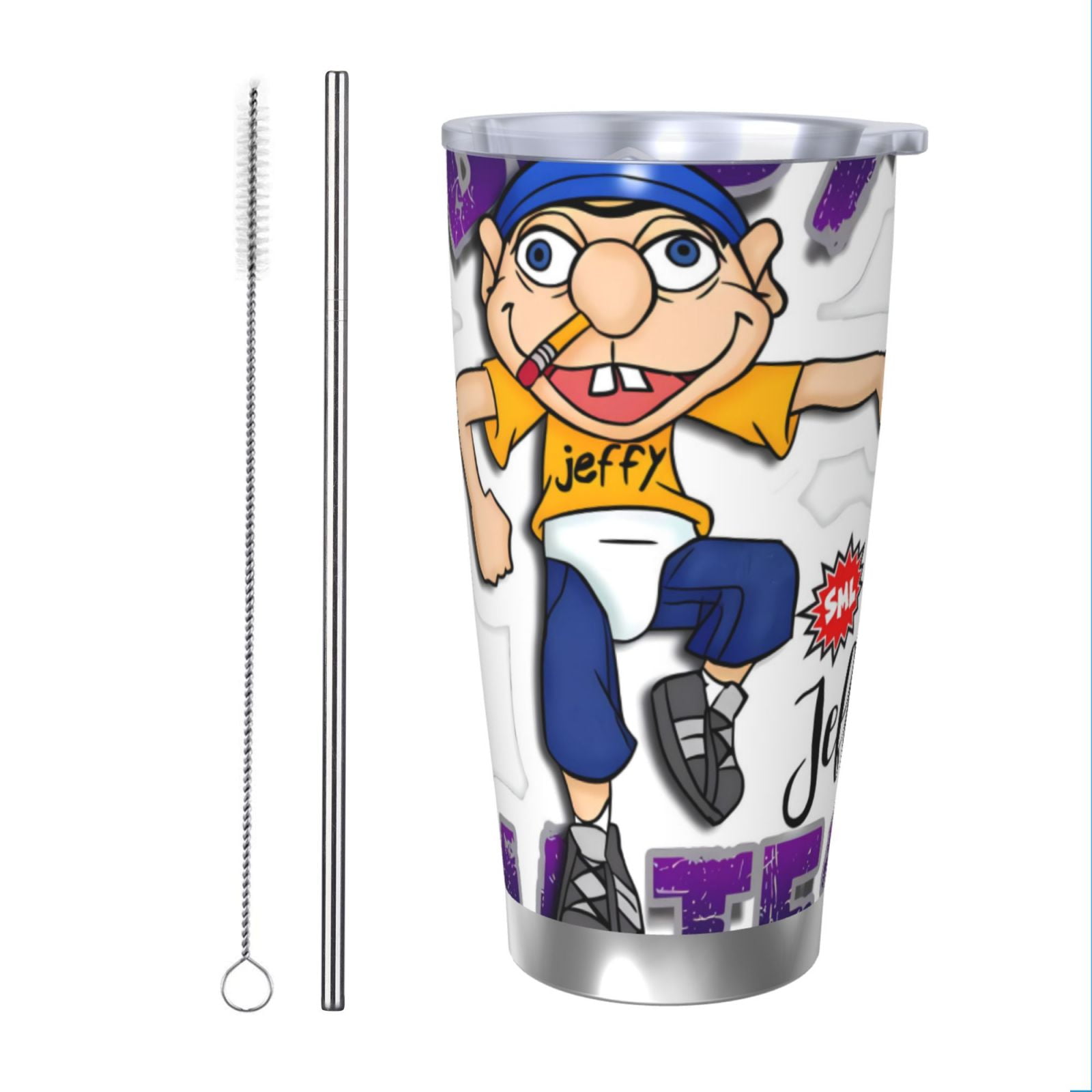 Saiise Sml Jeffy Print Tumbler 20 Oz Stainless Steel Vacuum Insulated ...