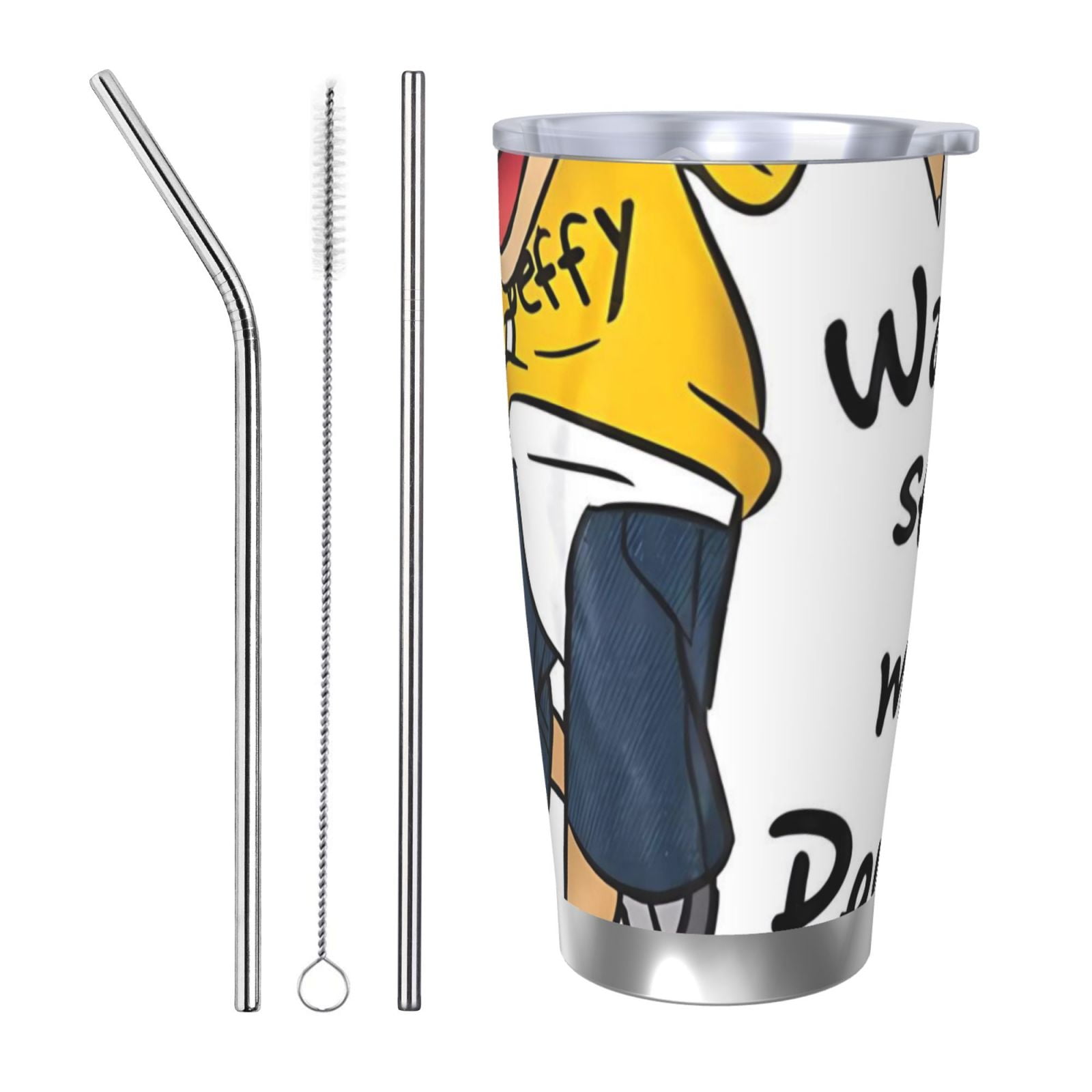 Saiise Sml Jeffy Print Tumbler 20 Oz Stainless Steel Vacuum Insulated ...