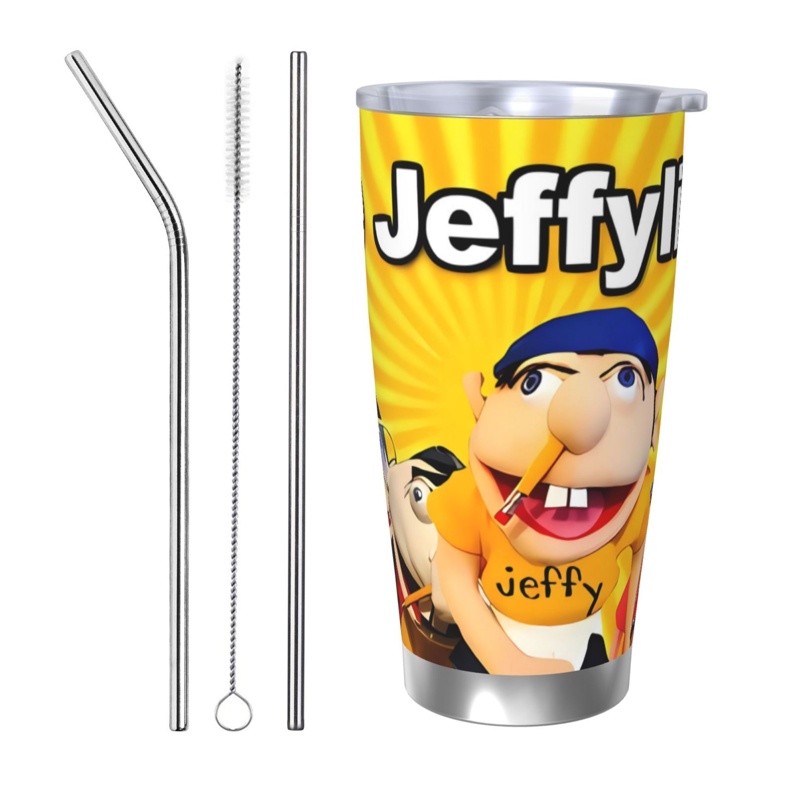 Saiise Sml Jeffy Print Tumbler 20 Oz Stainless Steel Vacuum Insulated ...