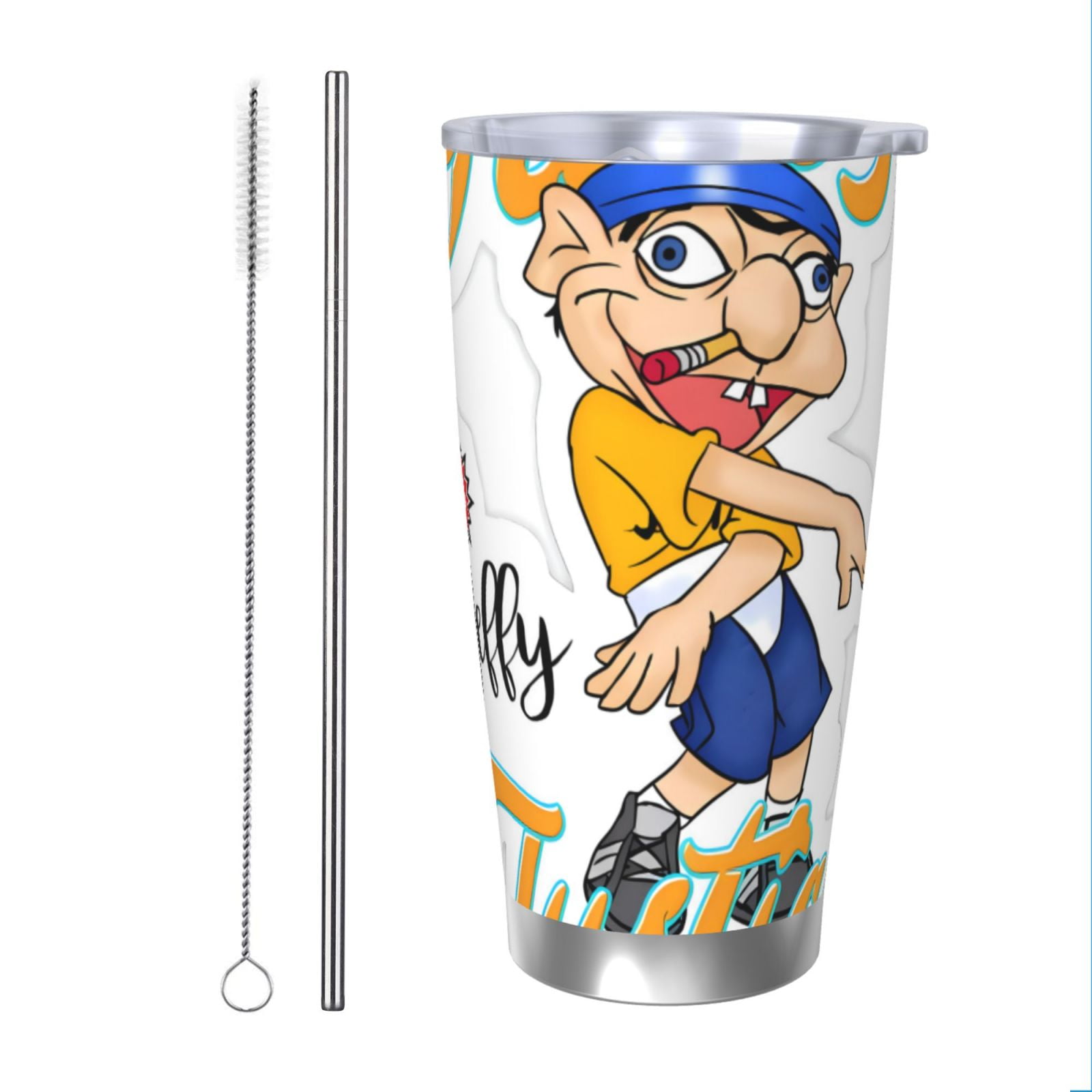 Saiise Sml Jeffy Print Tumbler 20 Oz Stainless Steel Vacuum Insulated ...