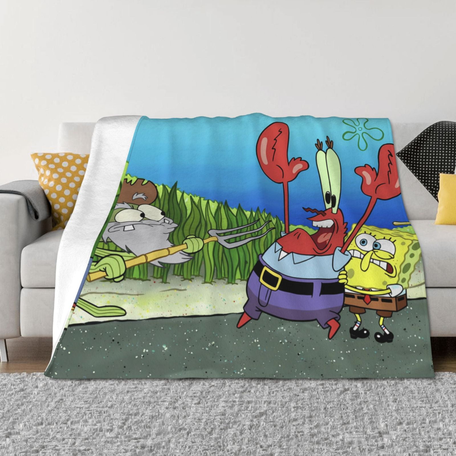 Saiise SpongeBob SquarePants Ai Throw Blanket 60"x50" ,Soft Lightweight ...