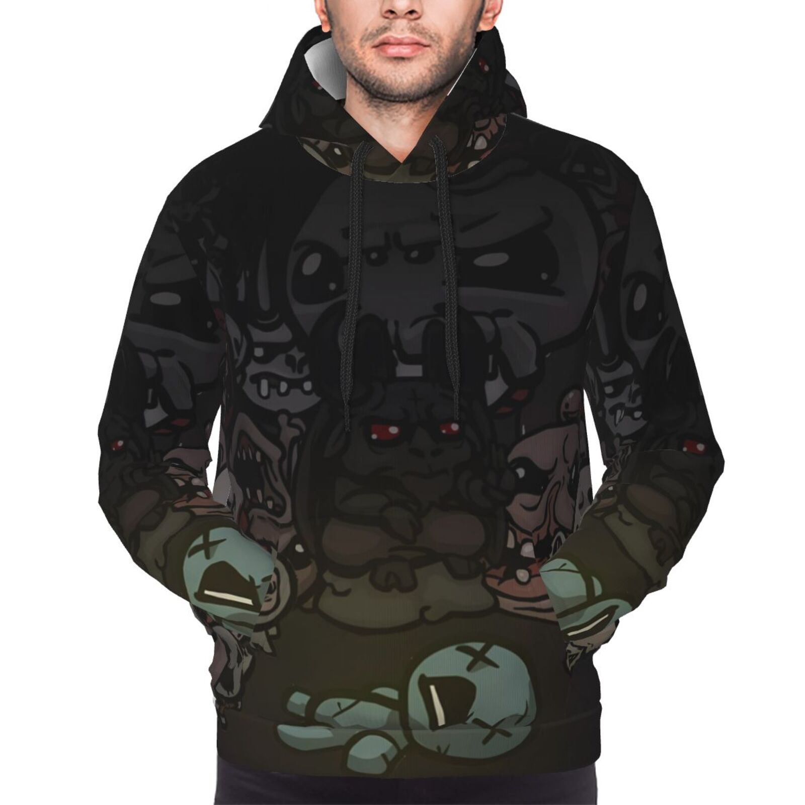 Saiise The Binding of Isaac Men's Graphic Print Long Sleeve Drawstring ...
