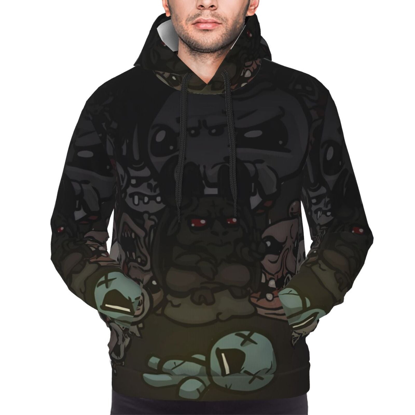 Saiise The Binding of Isaac Men's Graphic Print Long Sleeve Drawstring ...