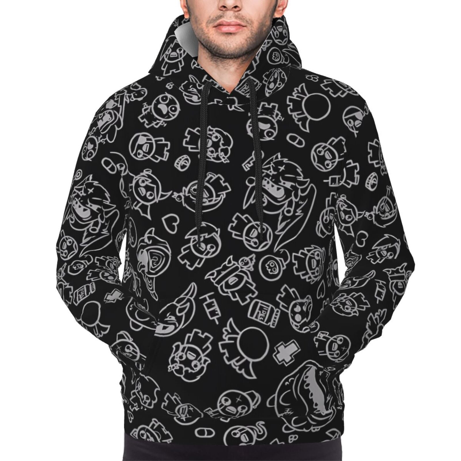 Saiise The Binding of Isaac Men's Graphic Print Long Sleeve Drawstring ...