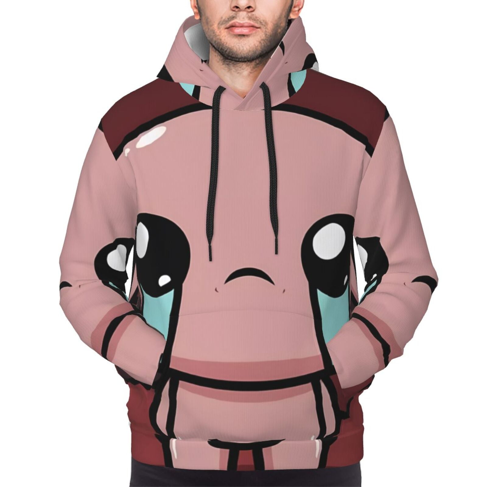 Saiise The Binding of Isaac Men's Graphic Print Long Sleeve Drawstring ...