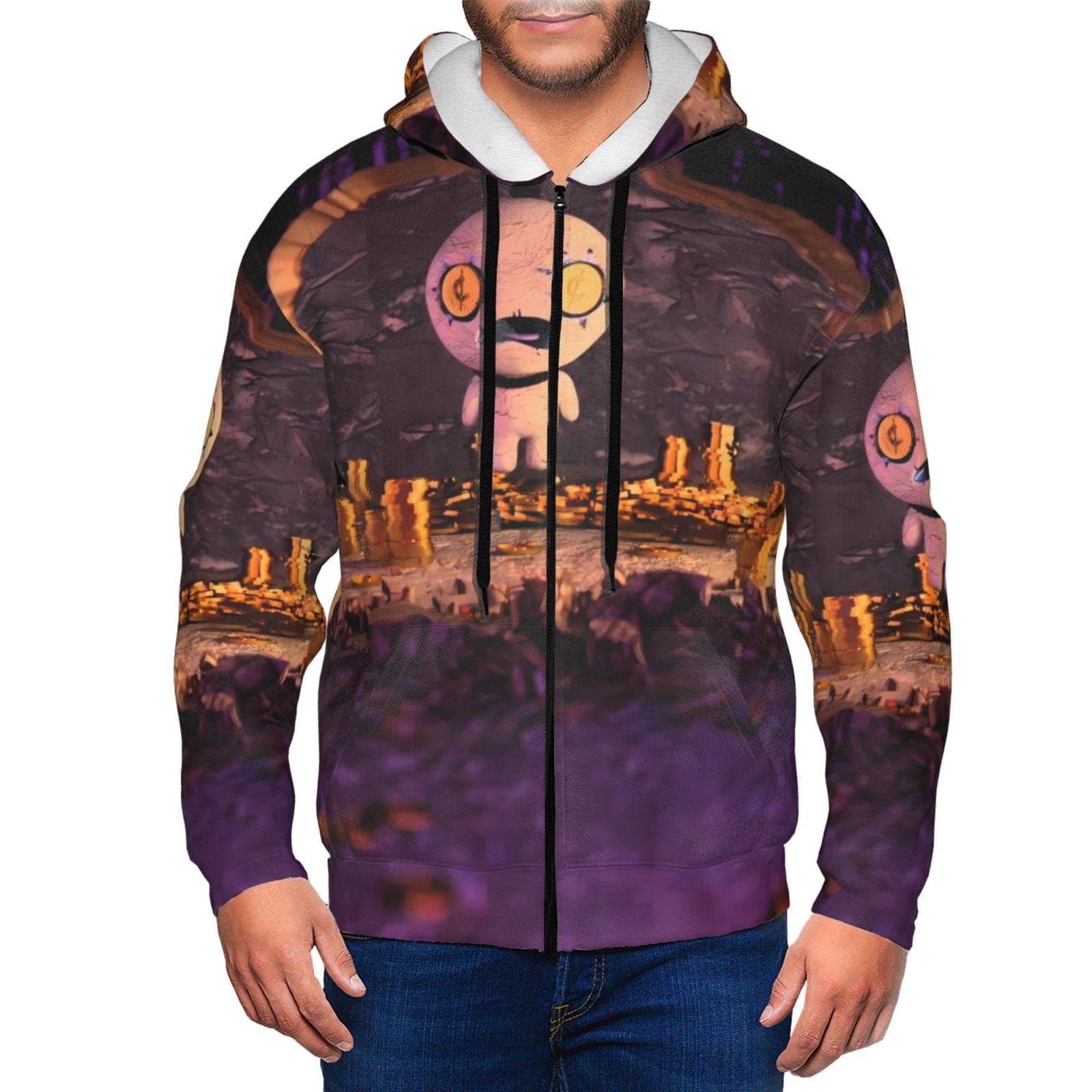 Saiise The Binding of Isaac Mens Zip Up Hoodie Long Sleeve Full-zip ...