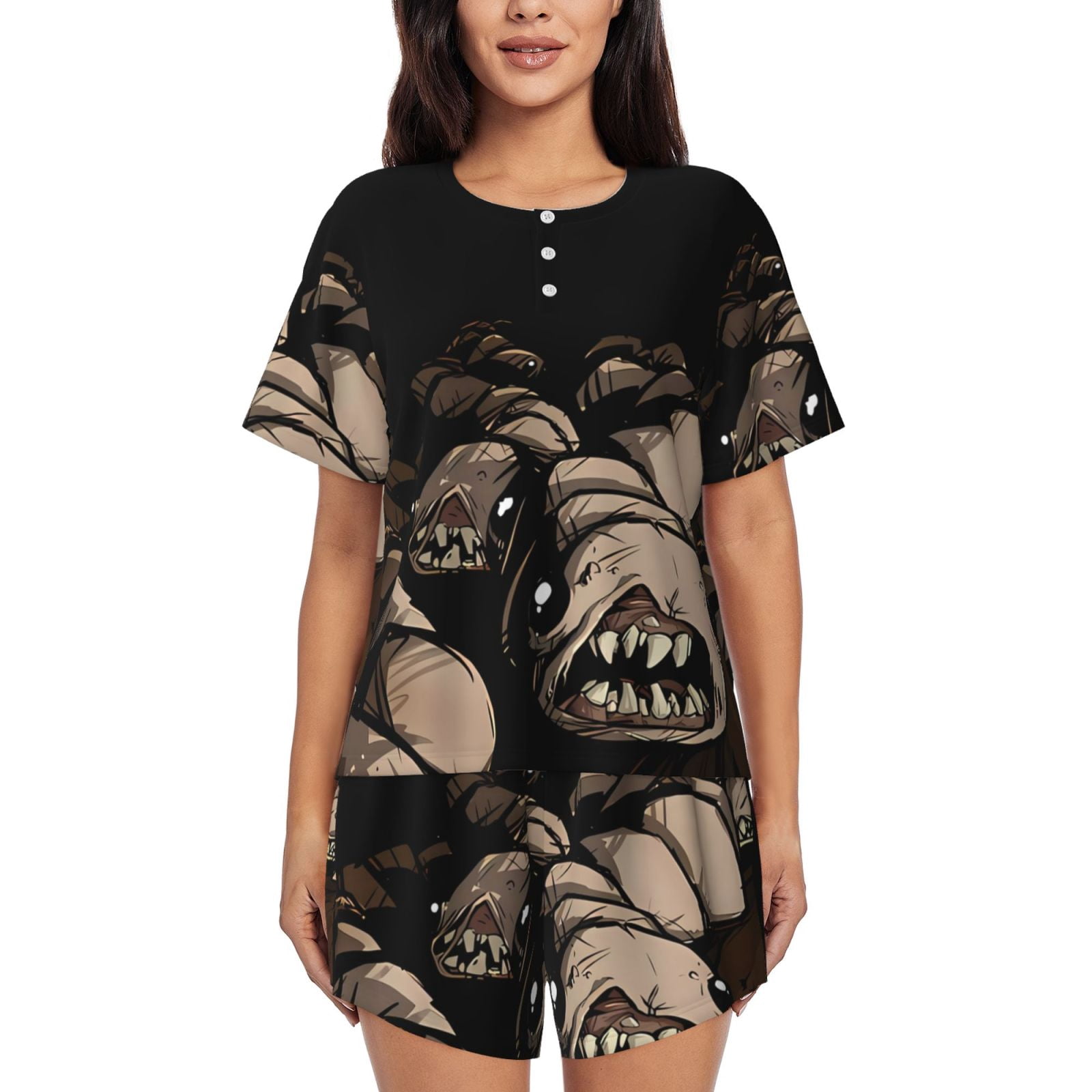 Saiise The Binding of Isaac Pajamas Sets for Women Soft Short-Sleeved ...