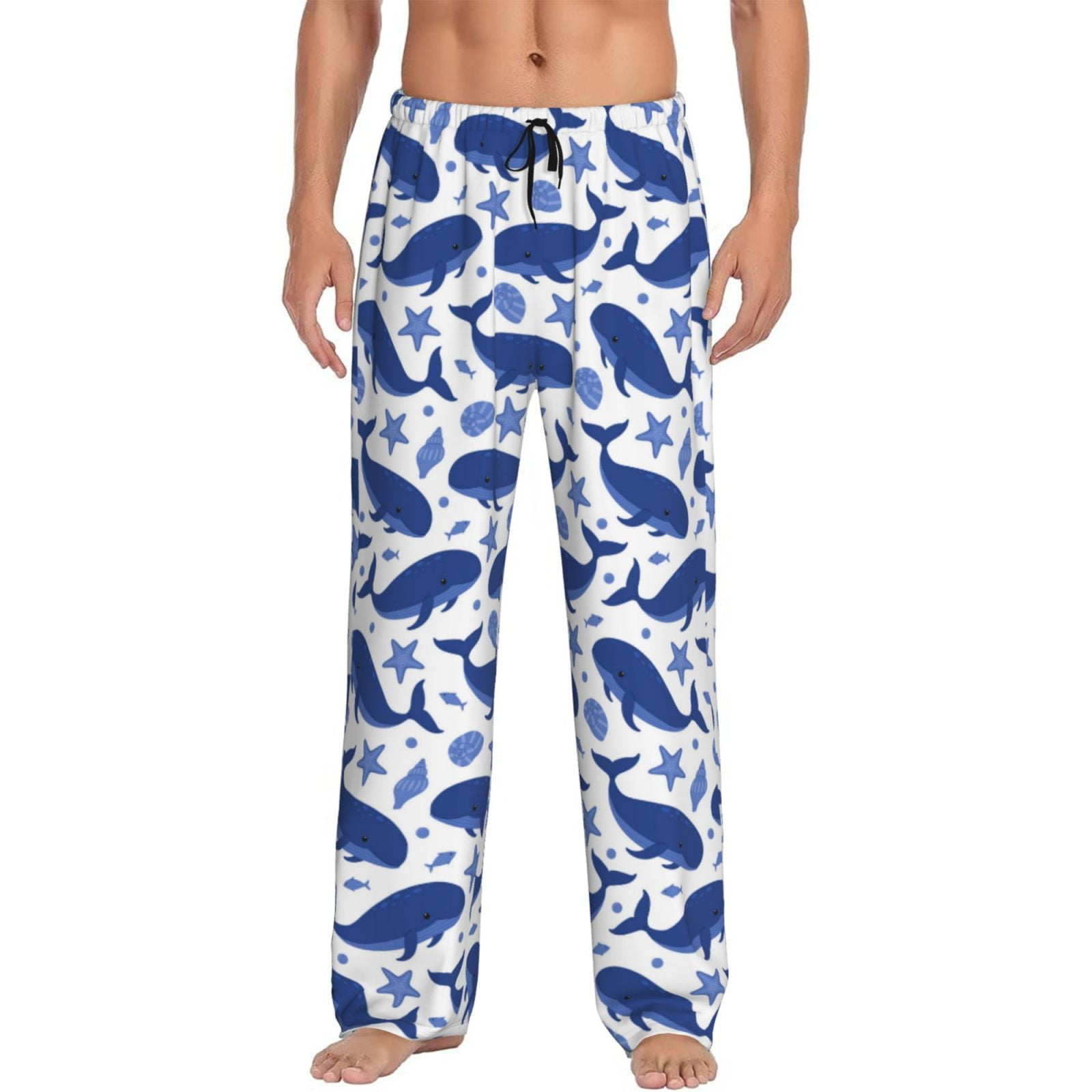 Saiise Whale Print Mens Pajama Pants for Men,Mens Lounge Pants,Funny ...