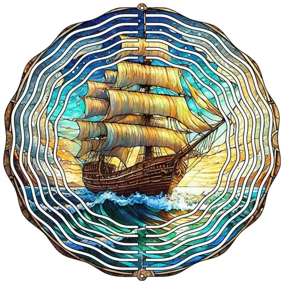 Sail Boat Novelty Metal Wind Spinner - Walmart.com