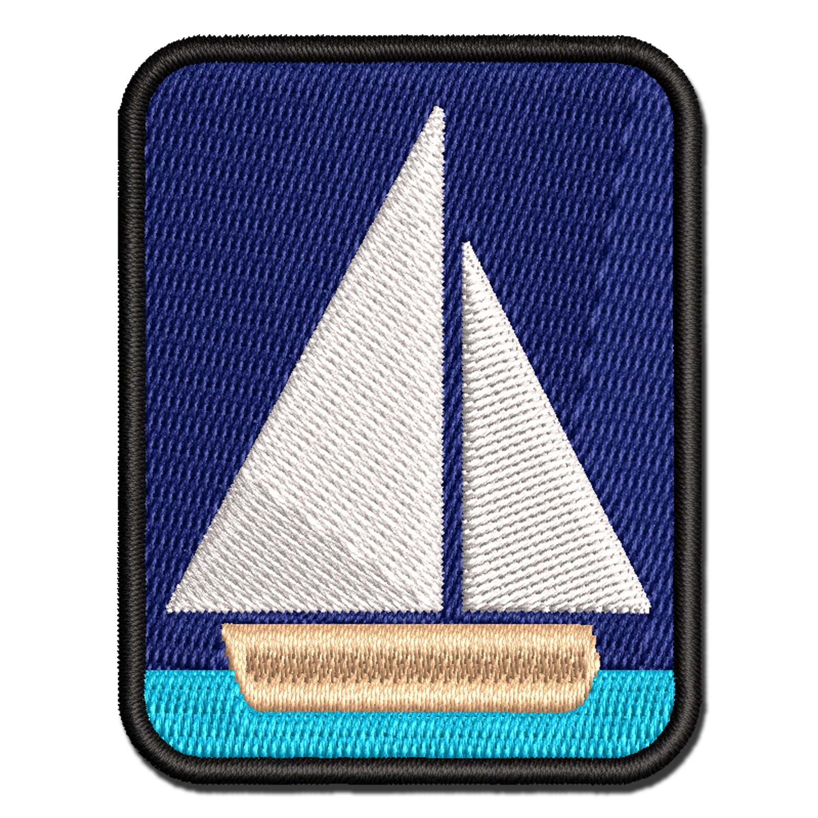 Sail Boat Sailing Icon Applique Multi-Color Embroidered Hook & Loop ...