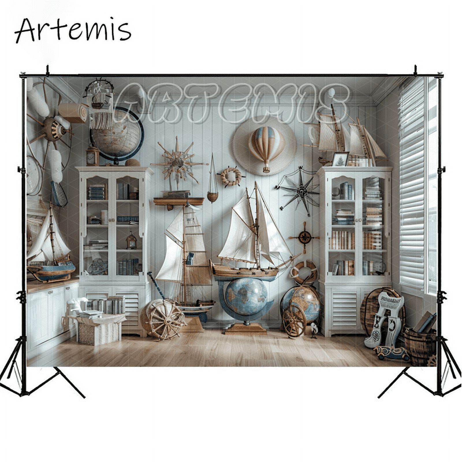 Sail Route Photography Background Globe Treasure Map Rudder Wave Brown ...