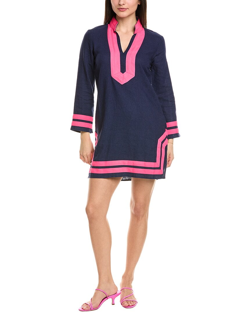 Sail to Sable womens Halsbrook Linen-Blend Tunic, m, Blue - Walmart.com