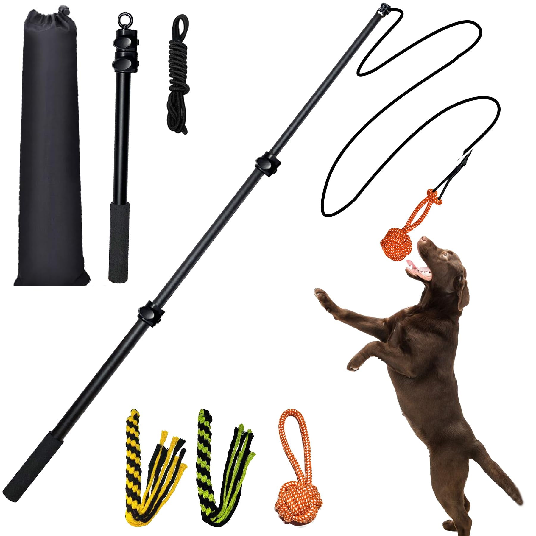 SailStart Flirt Pole for Dogs Heavy ATT1Duty 40inch Extendable Aluminum ...