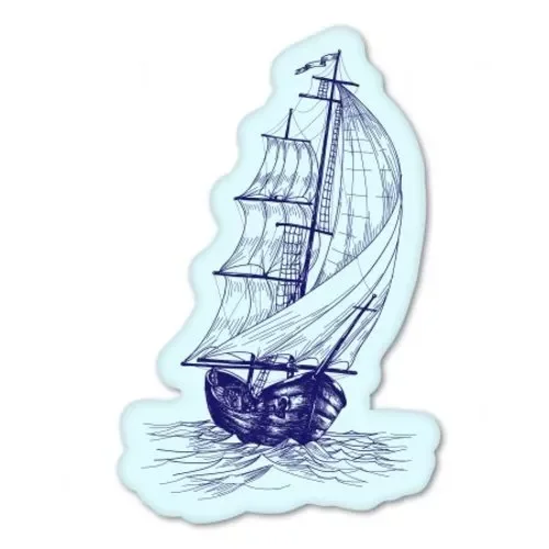 Sailboat Blue Sail Car Sticker Phone Decal Water Bottle Stickers Car ...