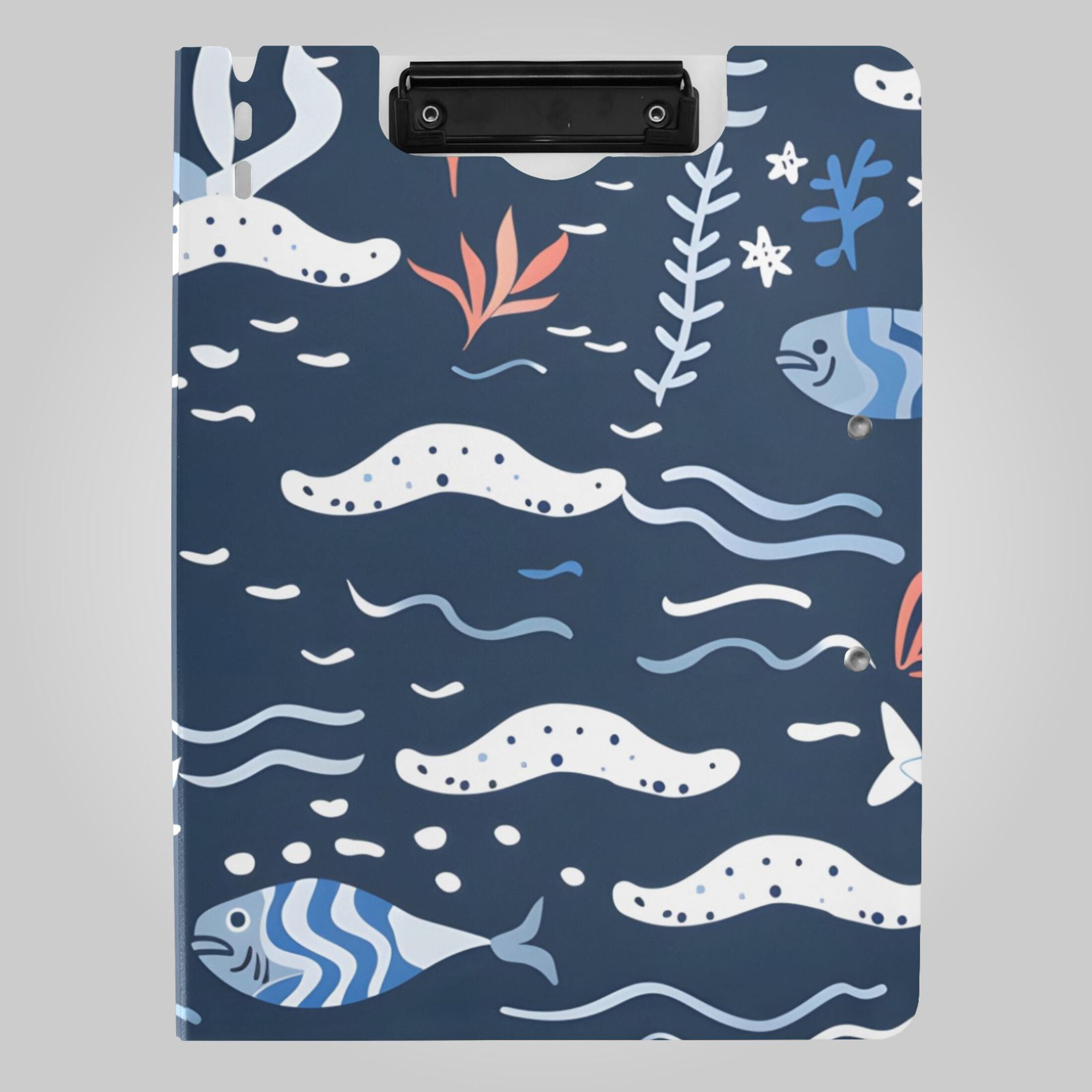Sailboat Fishes Corals Lighthouses Foldable Binder Folder Clipboard ...