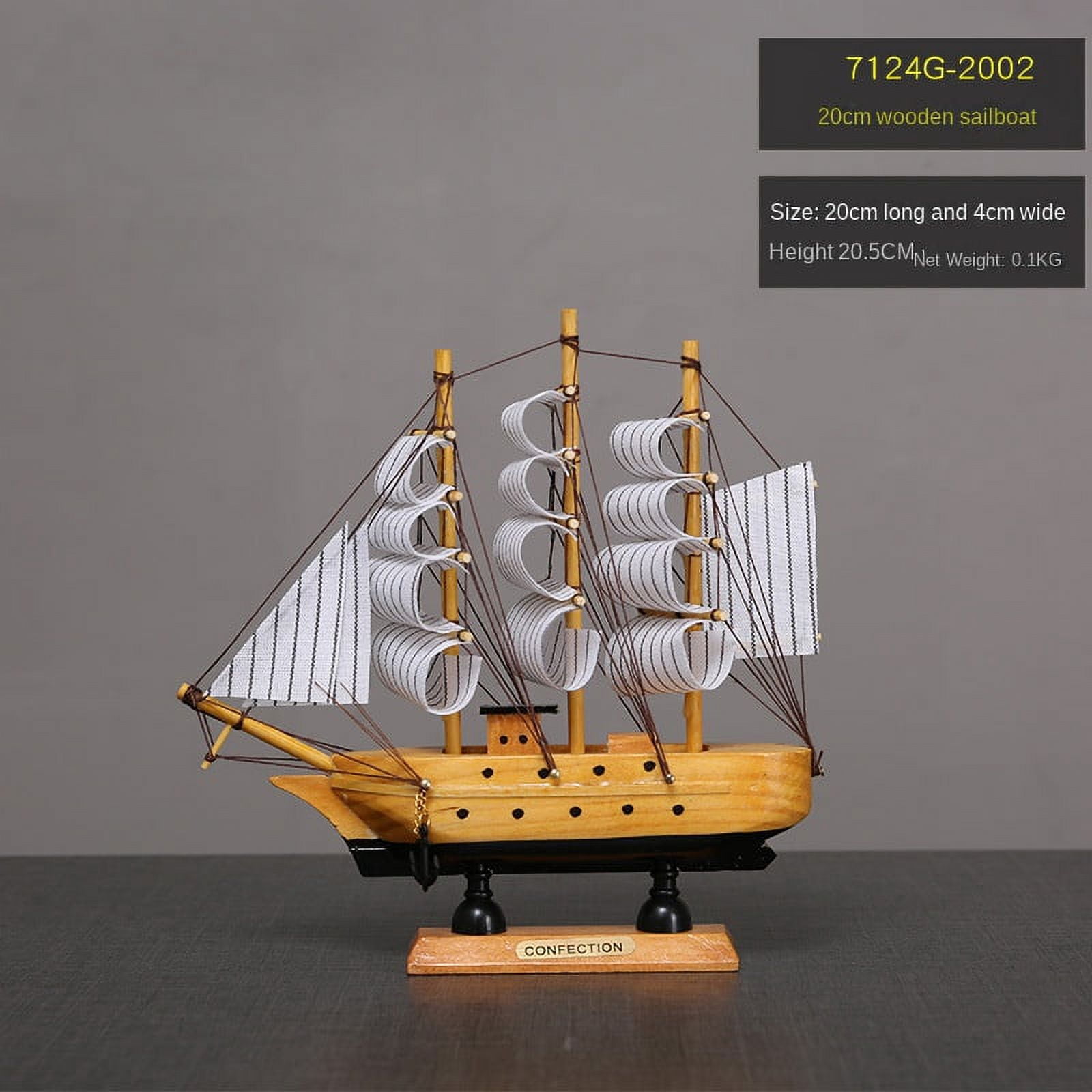 Sailboat Model Decor, Sailboat Model Ship Wooden Nautical Sailing Boat ...
