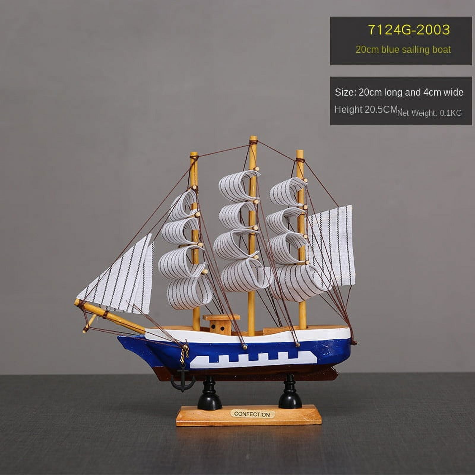 Sailboat Model Decor, Sailboat Model Ship Wooden Nautical Sailing Boat ...