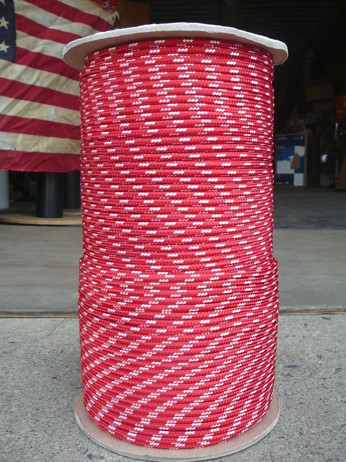 Sailboat Rigging Rope 3/16" x 100' Red/White Double Braided Sheet ...