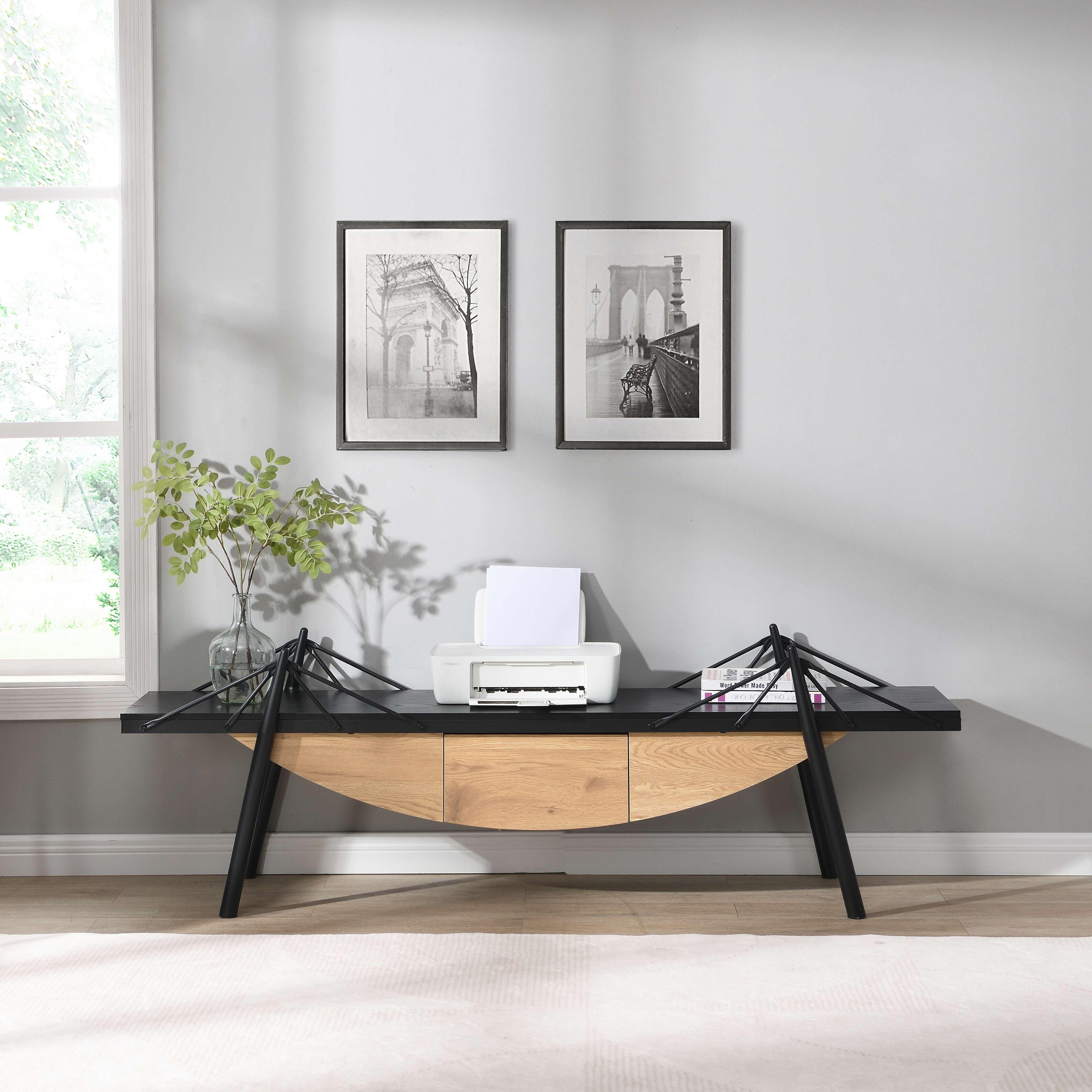 Sailboat-Shaped TV Stand, 70.87 inch Modern Entertainment Center with ...