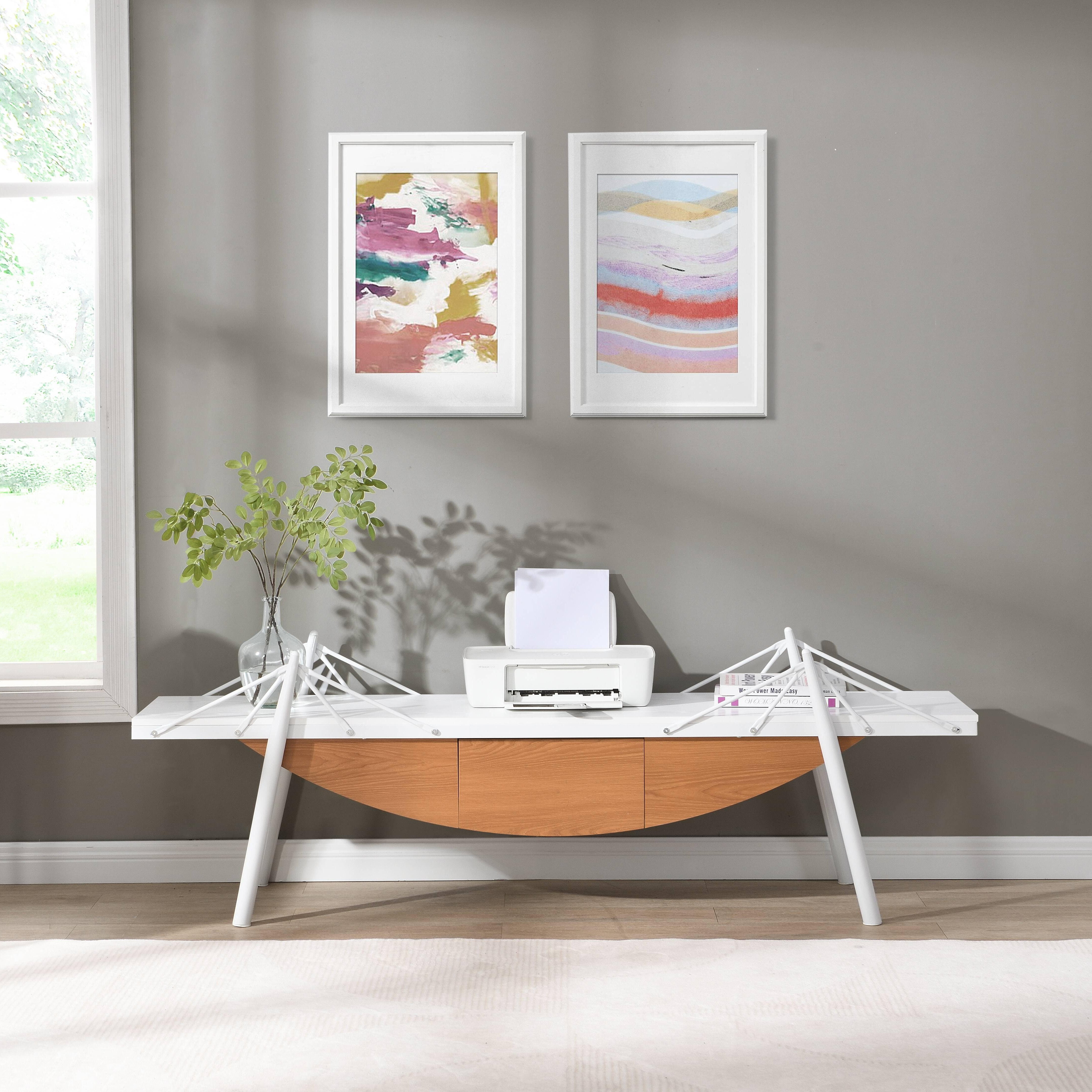Sailboat-Shaped TV Stand, 70.87 inch Modern Entertainment Center with ...