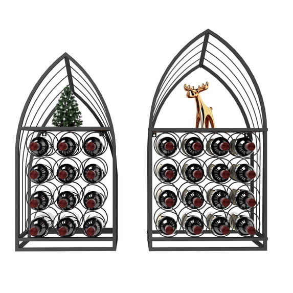 Sailboat Shaped Wine Cabinet Rack Set of 2, Freestanding Metal Wine ...