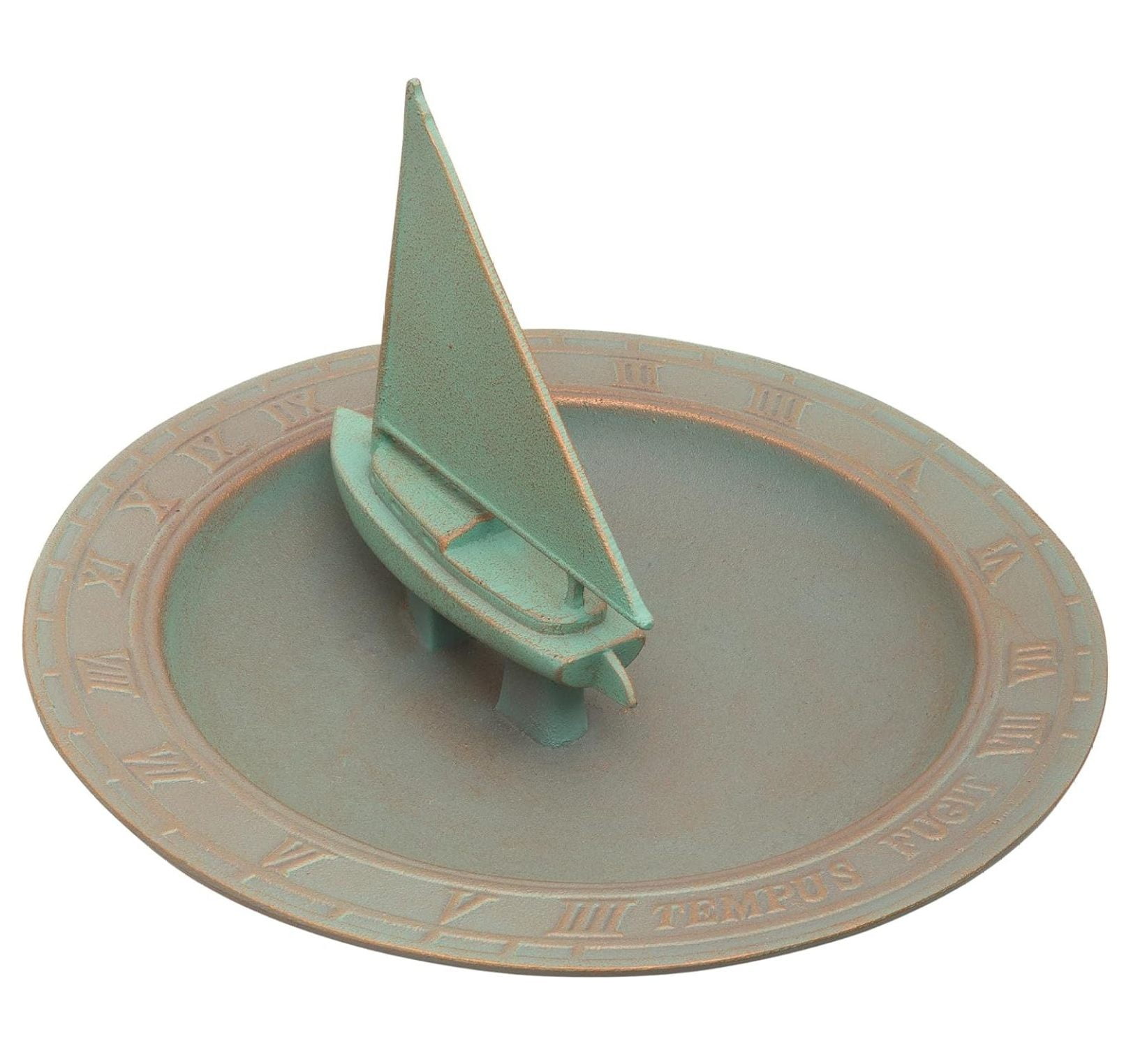 Sailboat Sundial Birdbath, Copper Verdi - Walmart.com