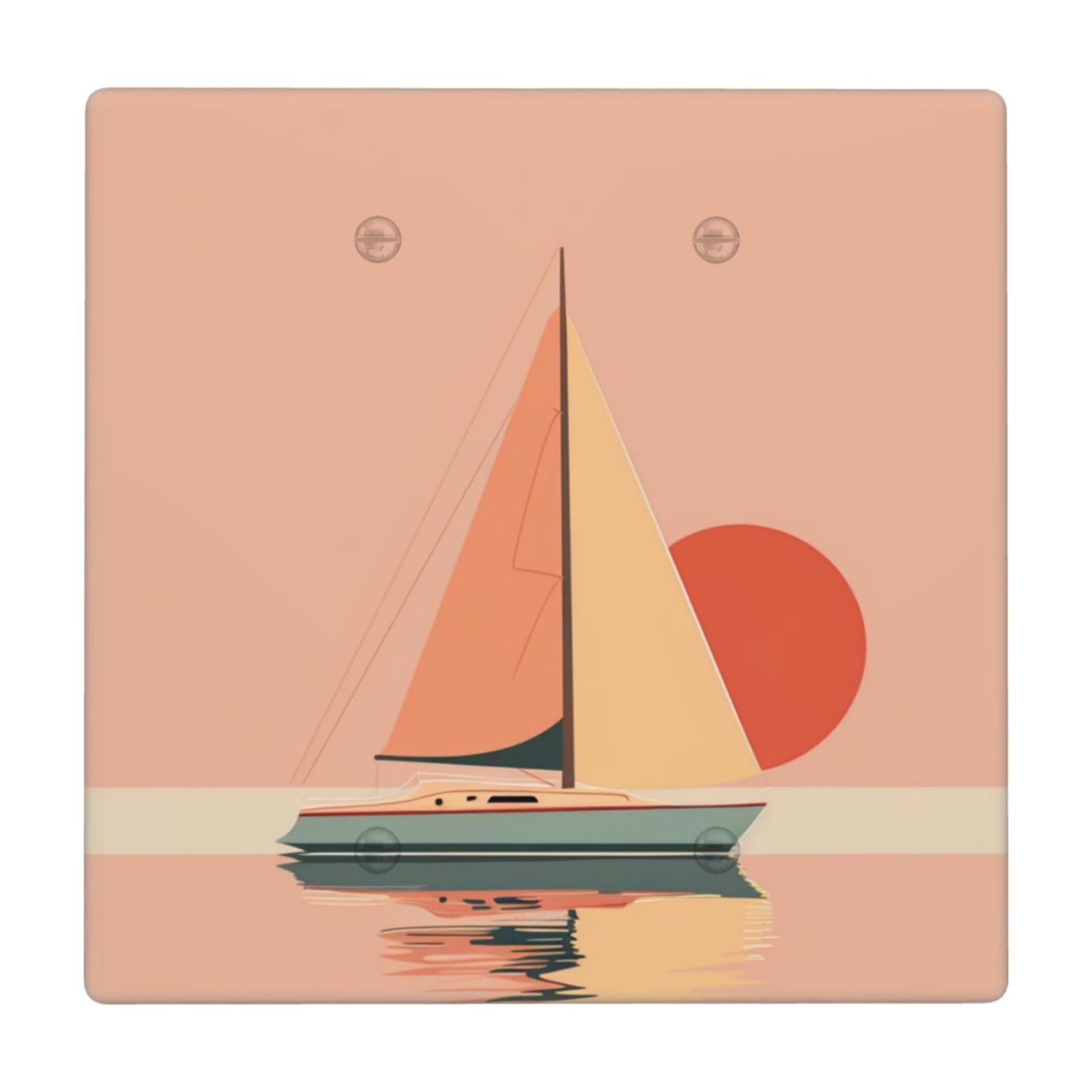 Sailboat Switch Cover Decorative Wall Plate / 2-Gang Blank / Mid-Size ...