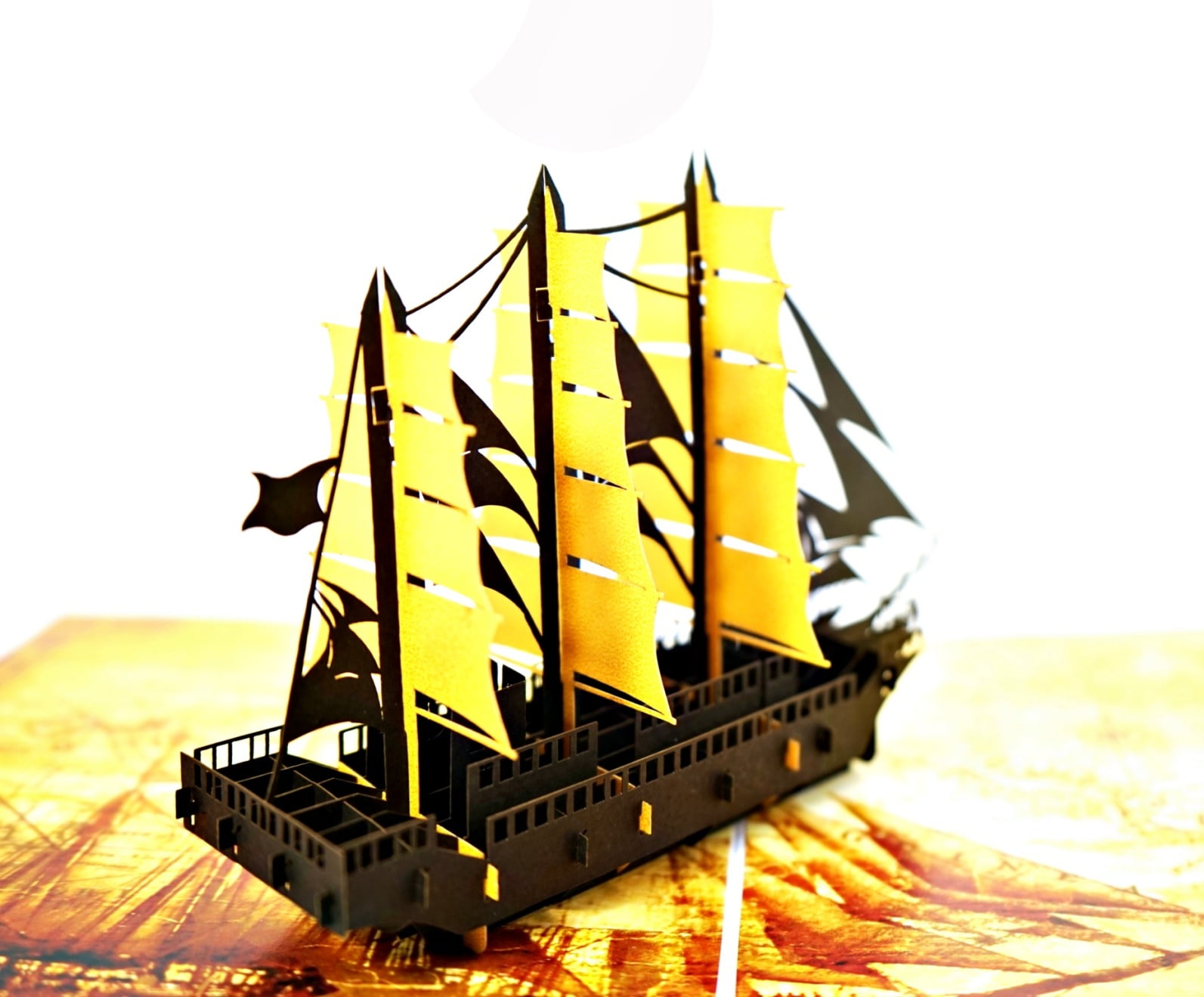 Sailboat Tall Ship Pop Up Card,3D Greeting Card, Thank You Card, Boat ...
