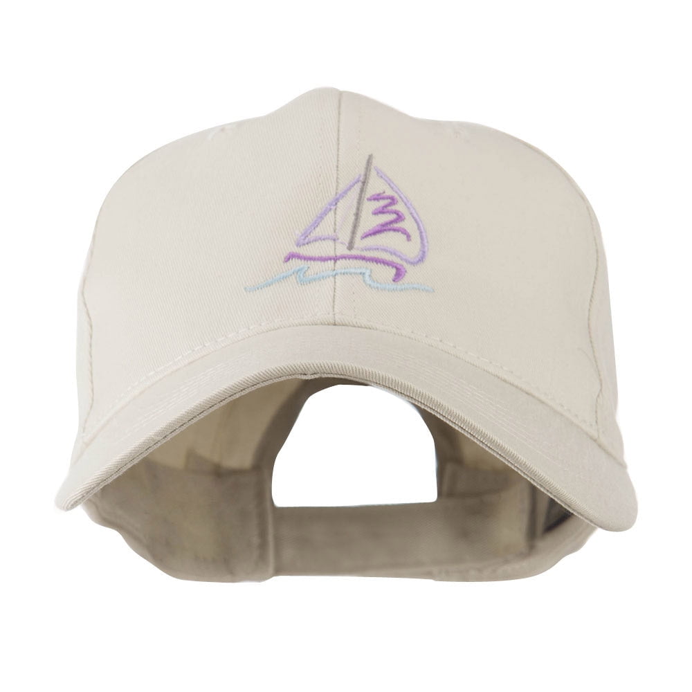 Sailboat with Wave Logo Embroidered Cap - Stone OSFM - Walmart.com