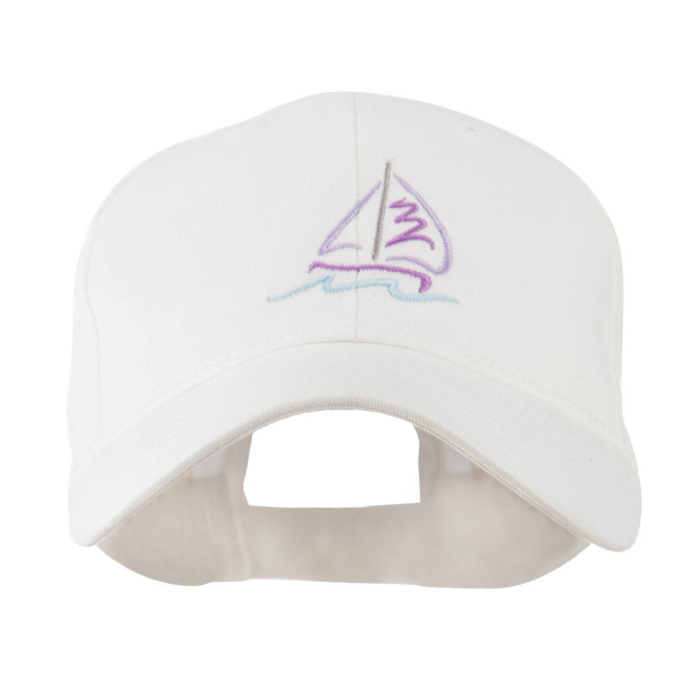 Sailboat with Wave Logo Embroidered Cap - White OSFM - Walmart.com