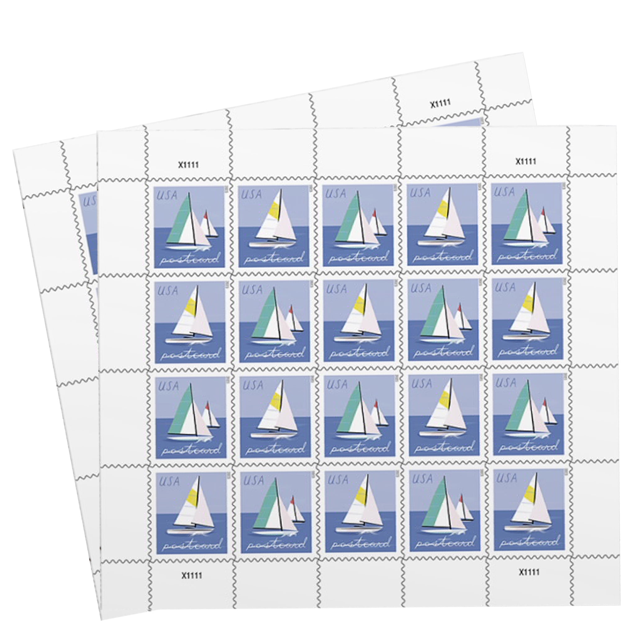 USPS Sailboats Postcard Stamps, Forever Postage, 40 Stamps, Water ...
