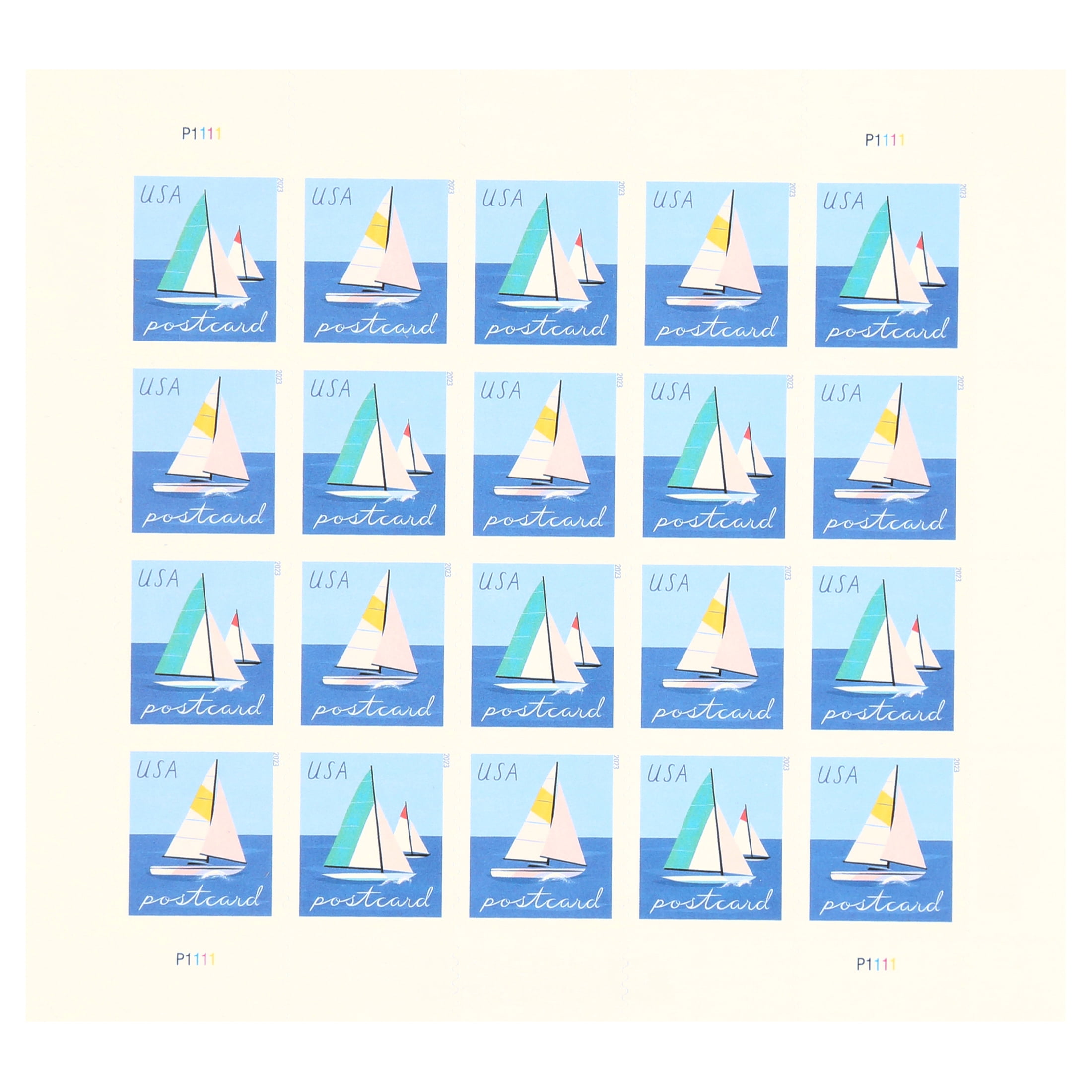 USPS Sailboats Postage Stamps, 5 Sheets of 20, First Class, Summer ...