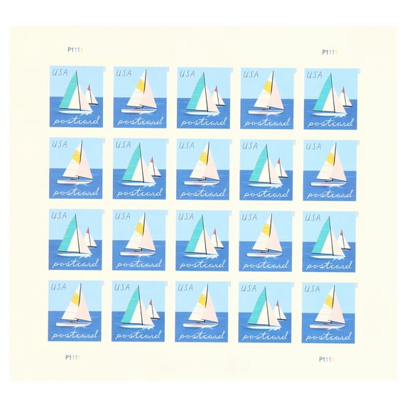 USPS Sailboats Postage Stamps, 5 Sheets of 20, First Class, Summer ...