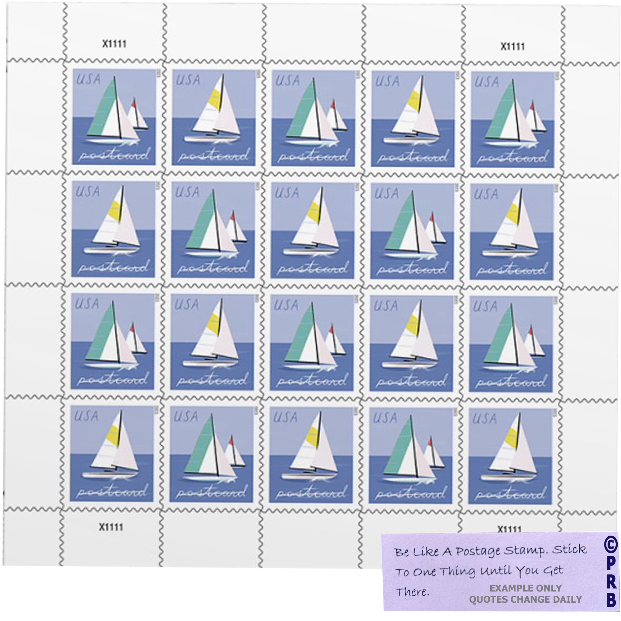 USPS Sailboats Postcard Postage Stamps - Sheet of 20, First Class ...