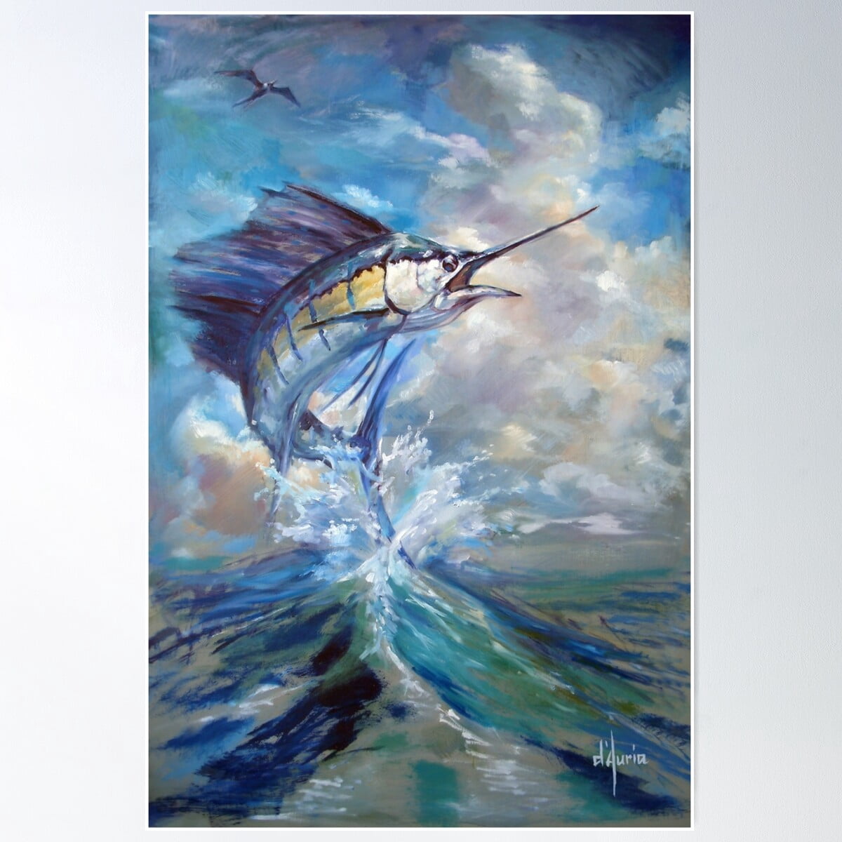 Sailfish And Frigate Poster Wall Art, Modern Wall Decor For Living Room ...