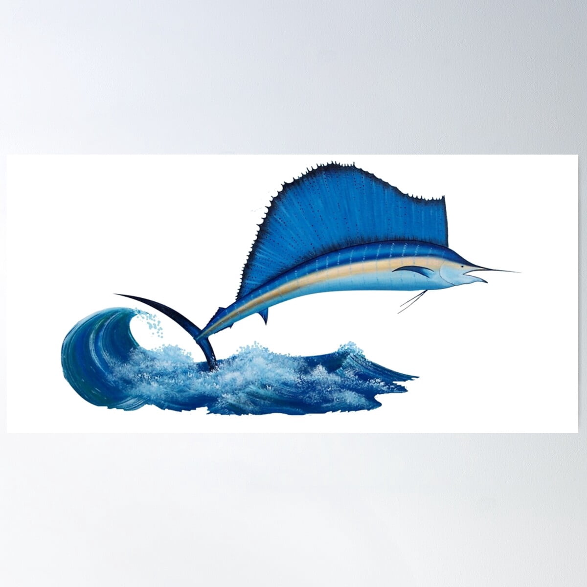Sailfish Poster Wall Art, Modern Wall Decor For Living Room Bedroom ...