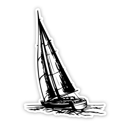 Sailing - 5" Vinyl Sticker - For Car Laptop I-Pad - Waterproof Decal ...