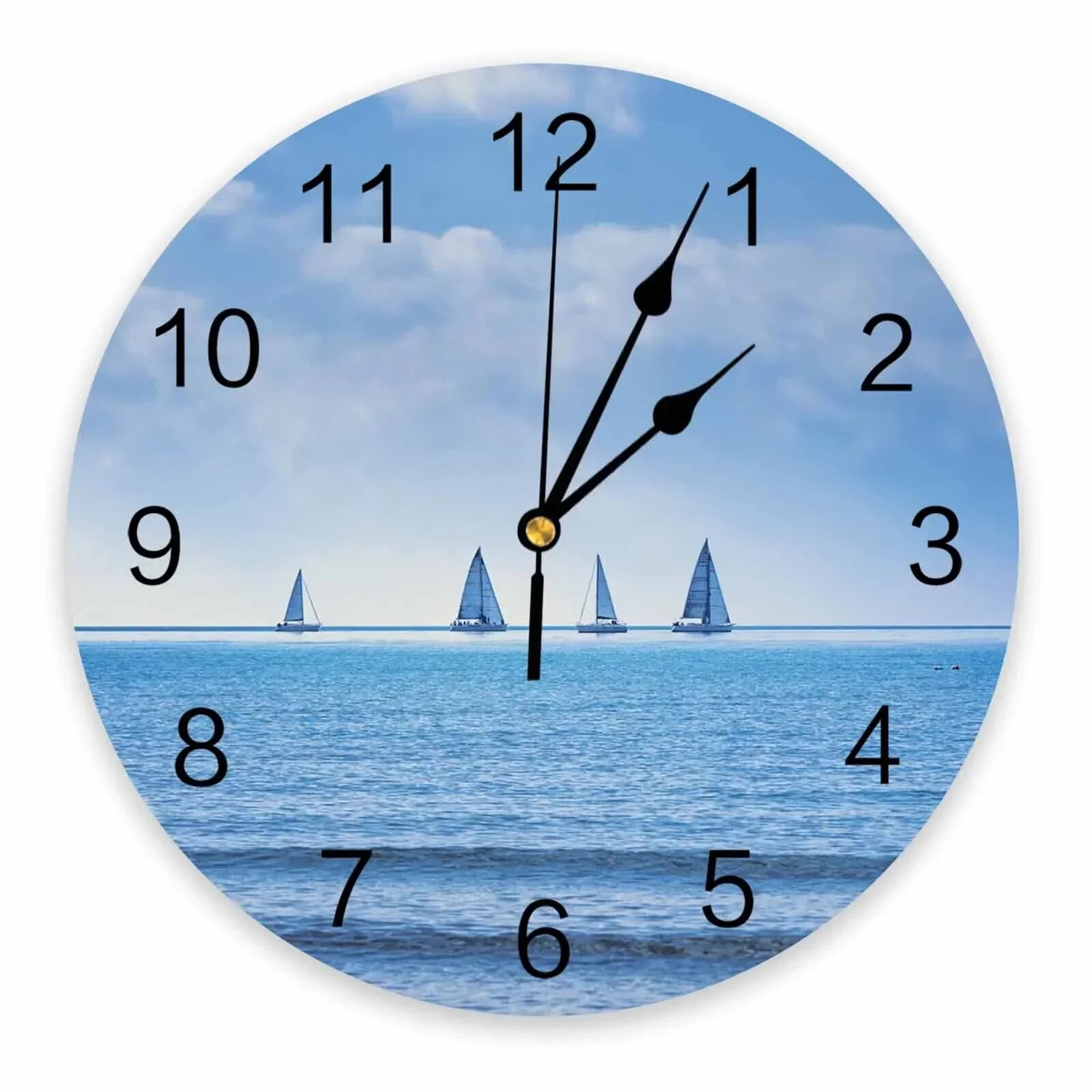 Sailing Boat Night Sky Dream Bedroom Wall Clock Large Modern Kitchen ...
