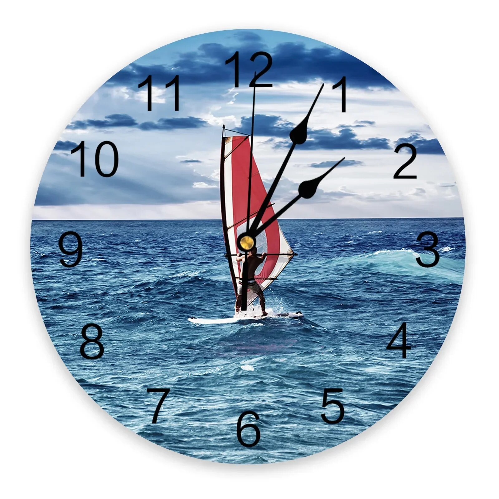 Sailing Boat Night Sky Dream Bedroom Wall Clock Large Modern Kitchen ...