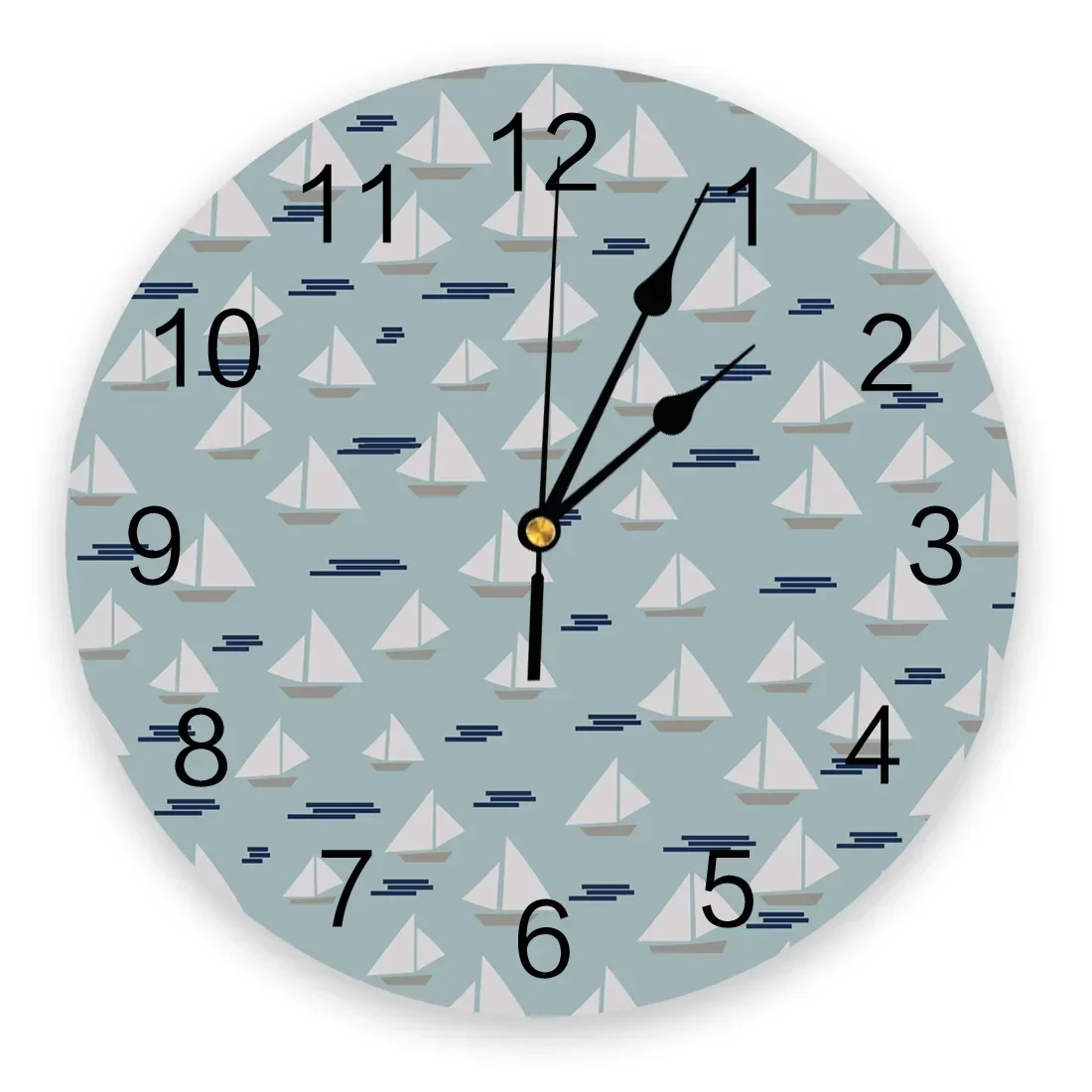 Sailing Boat Night Sky Dream Bedroom Wall Clock Large Modern Kitchen ...