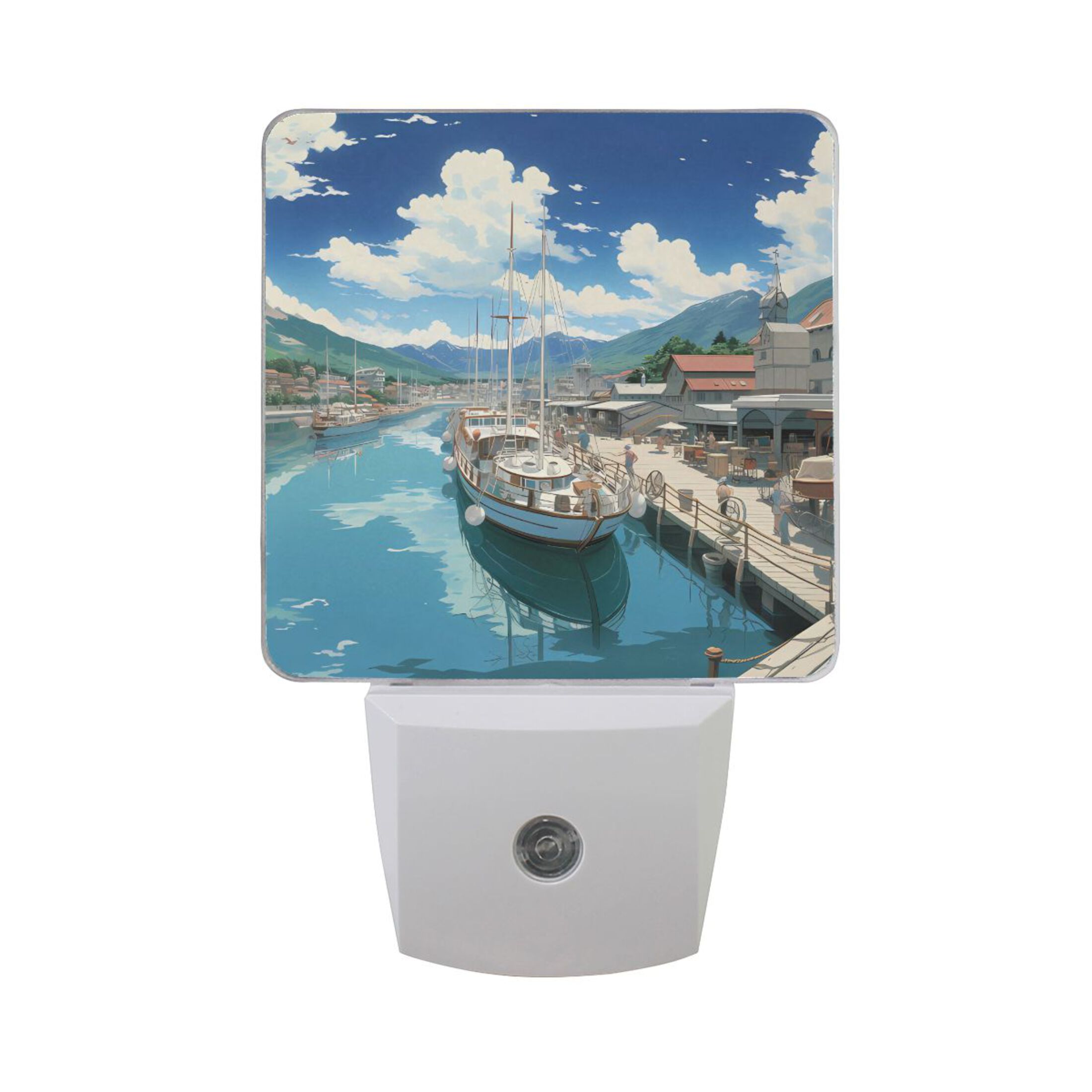 Sailing Boats Docked in Town LED Night Light Dusk to Dawn Sensor 2 Pack ...