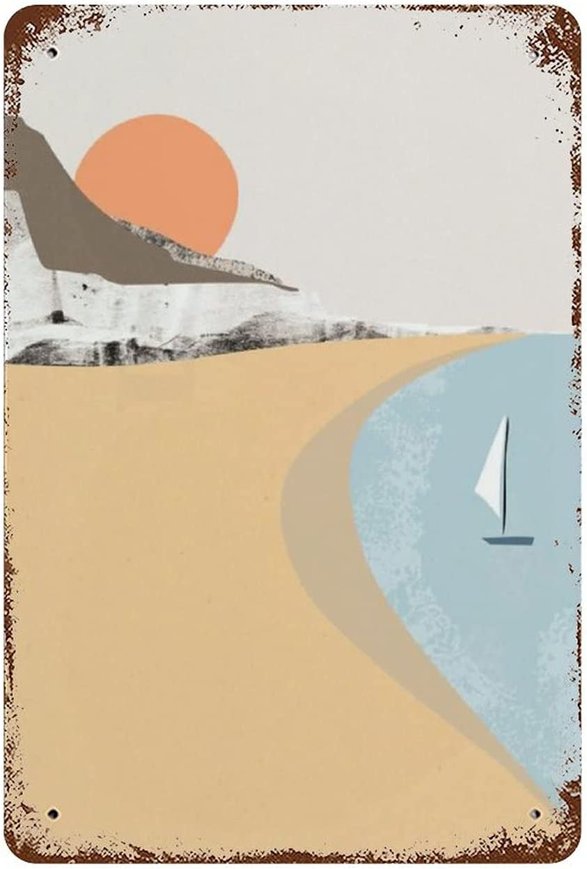 Sailing Boats Nautical Contemporary Ocean Coast Mountain Sea Sunrise ...