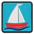 Sailing Sailboat Applique Multi-Color Embroidered Iron-On Patch - 2.0 ...